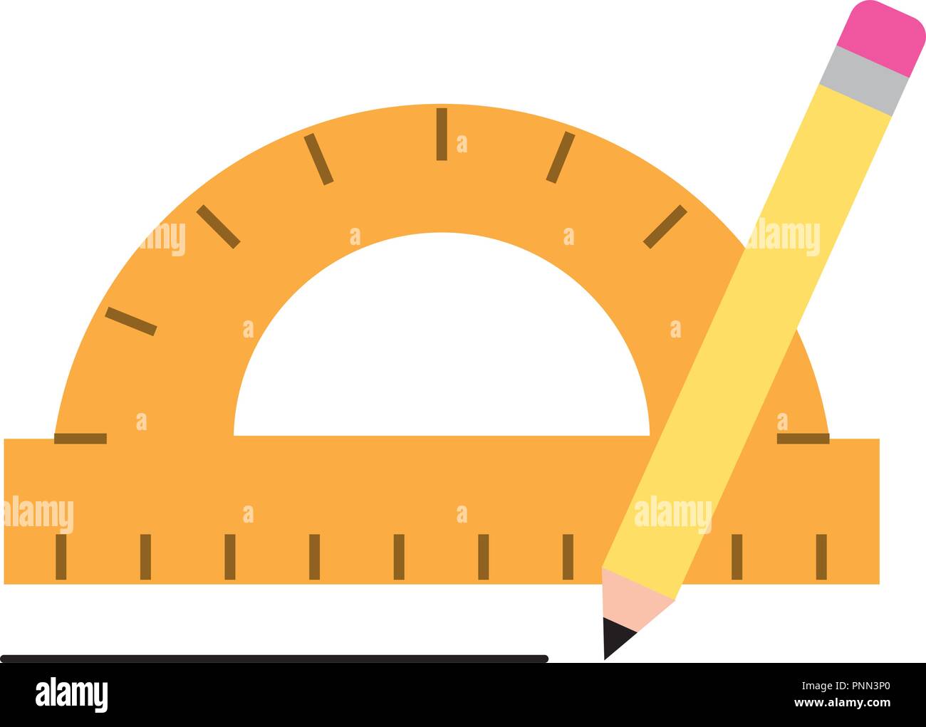 protractor pencil graphic design tools Stock Vector Image & Art - Alamy