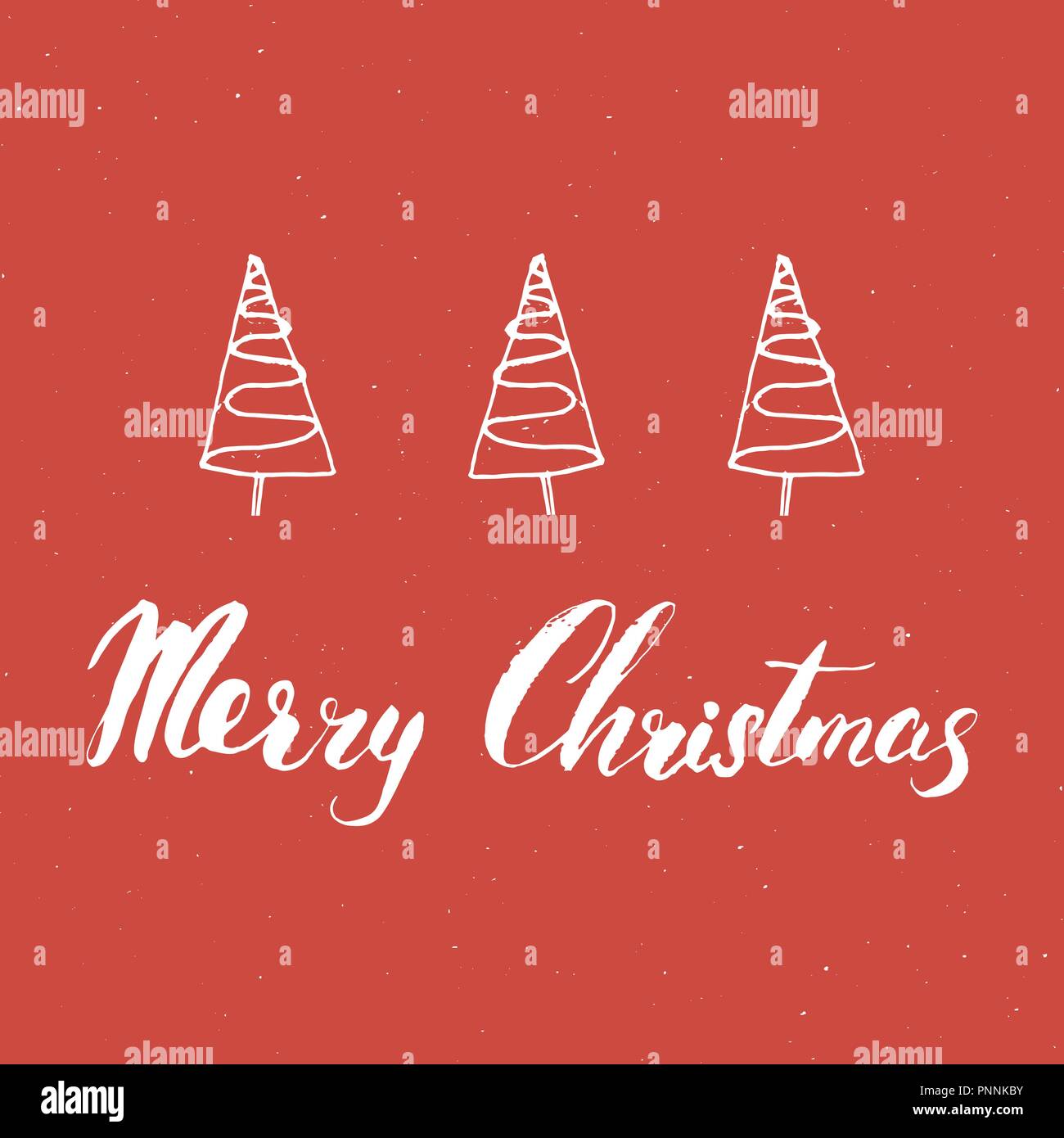 Merry Christmas Calligraphic Lettering Typographic Greetings Design