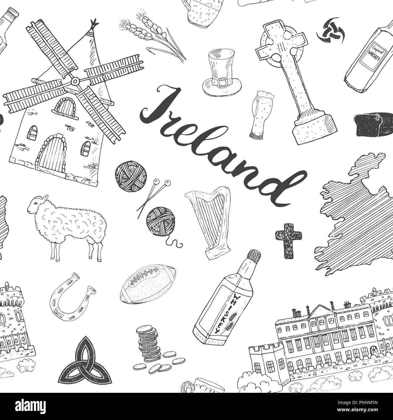 Map Of Ireland Black and White Stock Photos & Images - Alamy