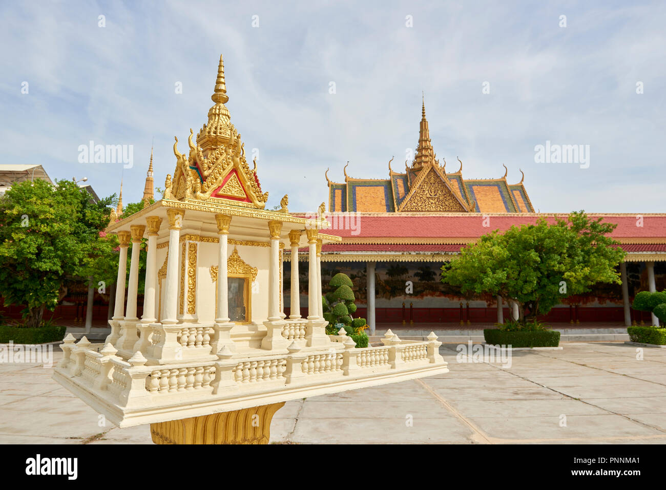 A small shrine with the Throne Hall roof in the background. Inside the ...