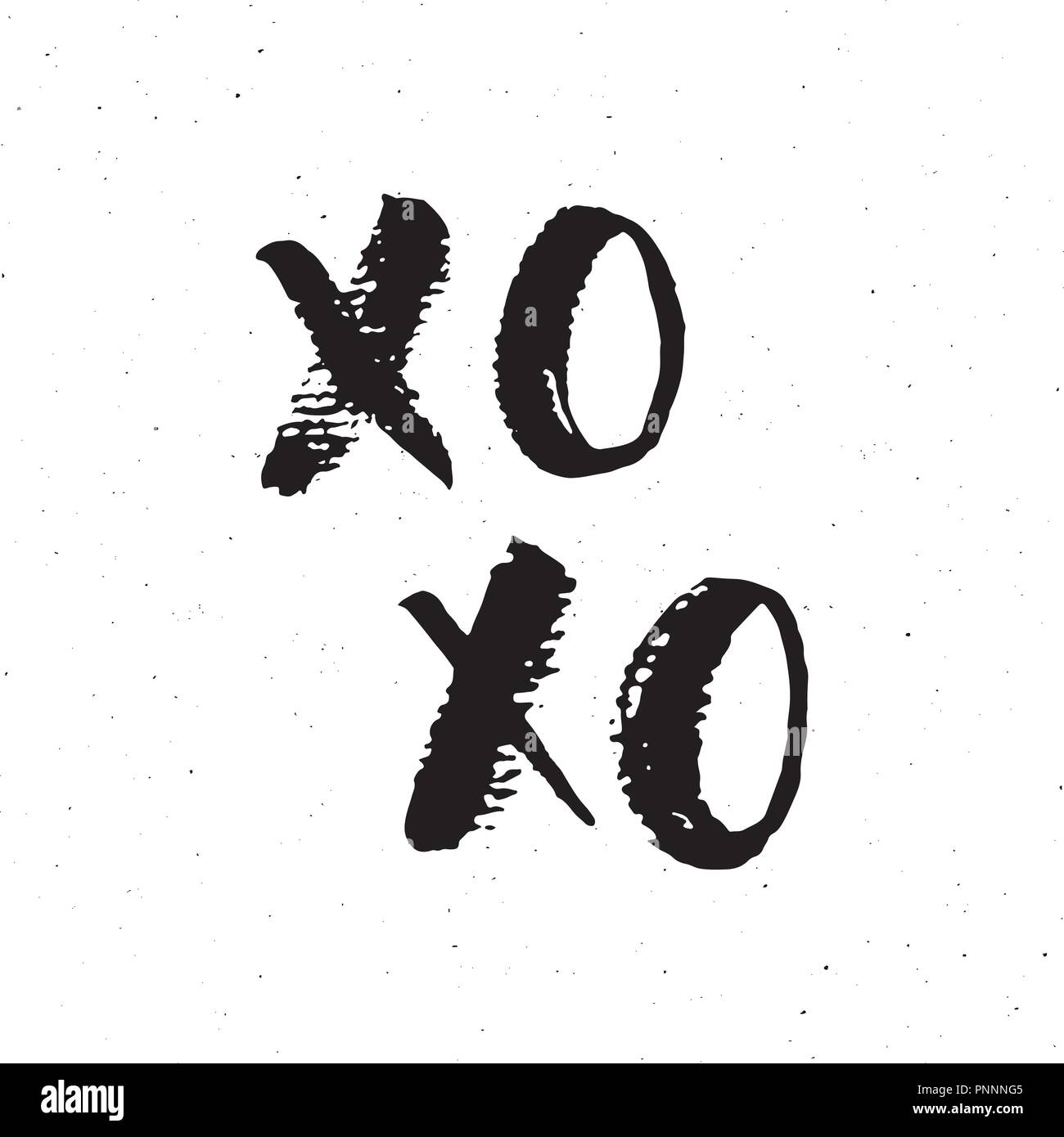 XOXO brush lettering sign, Grunge calligraphiv c hugs and kisses Phrase ...
