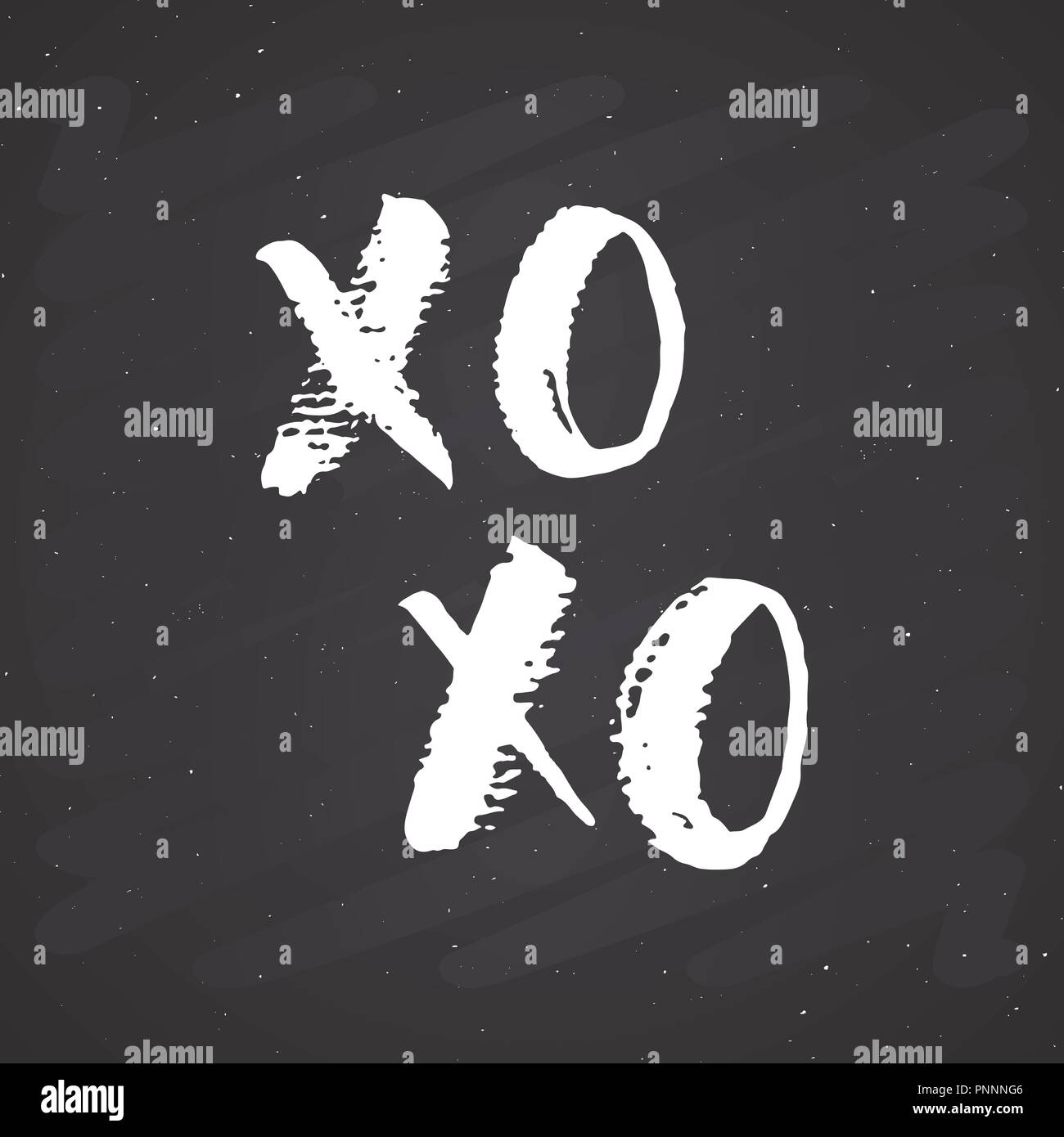 XOXO brush lettering sign, Grunge calligraphiv c hugs and kisses Phrase ...