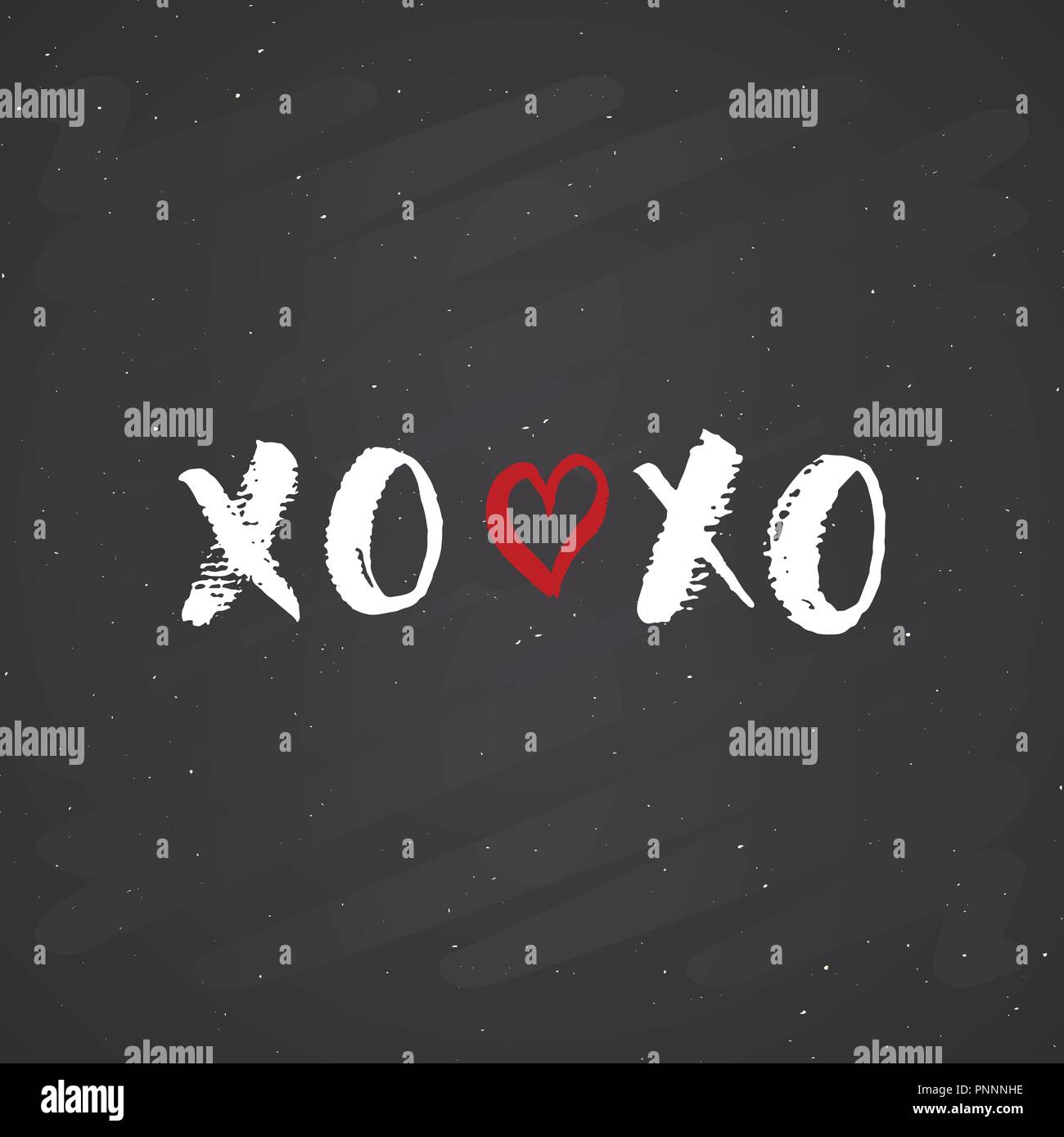 XOXO brush lettering sign, Grunge calligraphiv c hugs and kisses Phrase ...