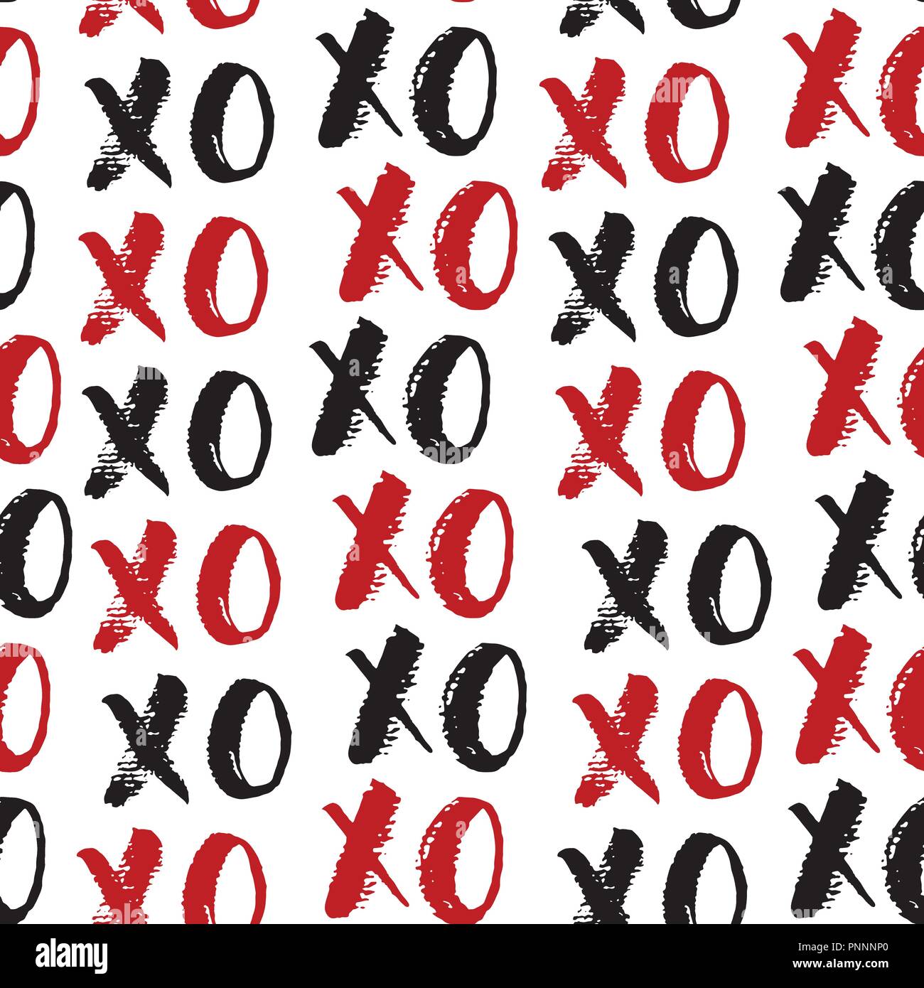 XOXO brush lettering signs seamless pattern, Grunge calligraphiv c hugs ...