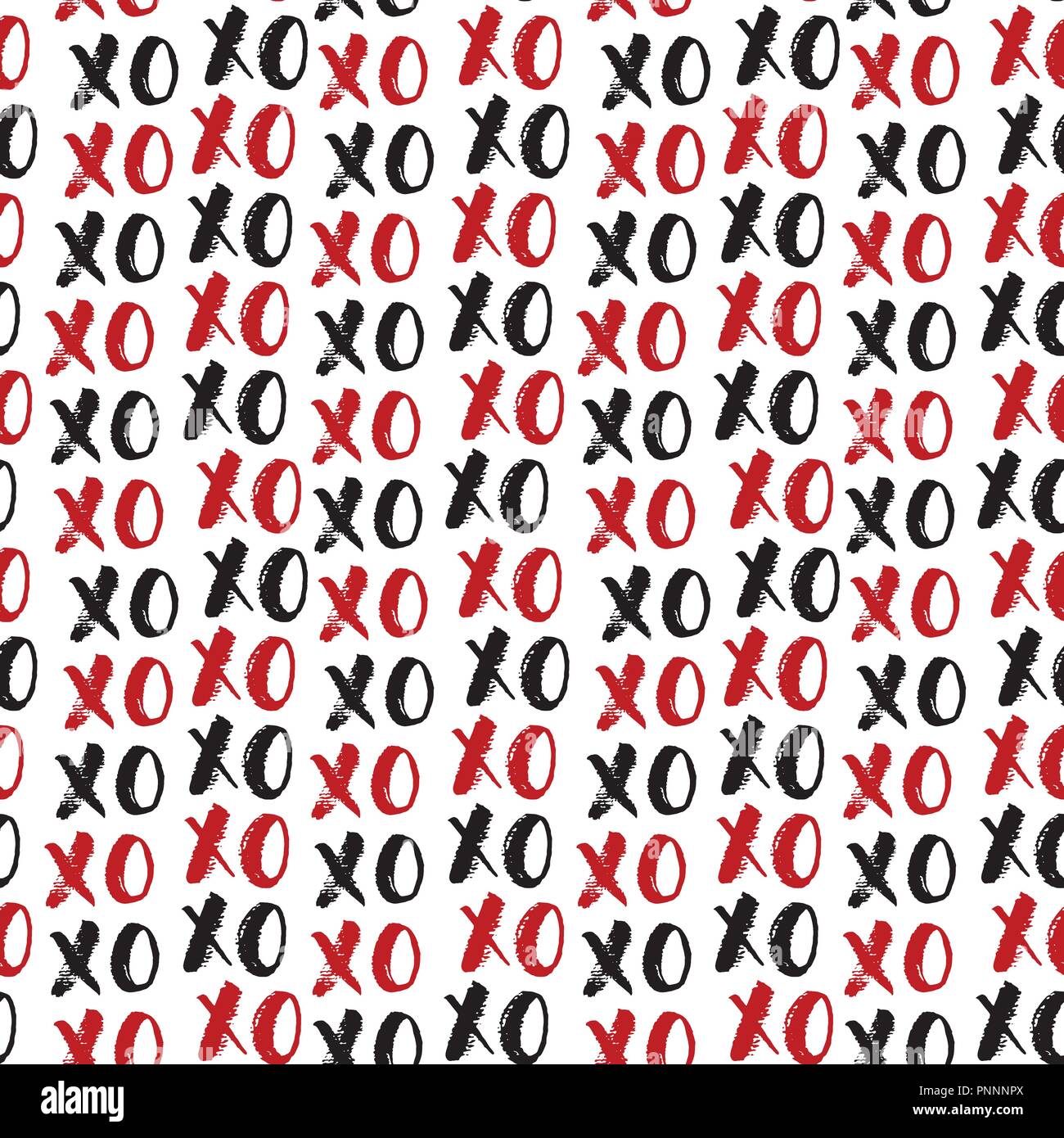 XOXO brush lettering signs seamless pattern, Grunge calligraphiv c hugs ...