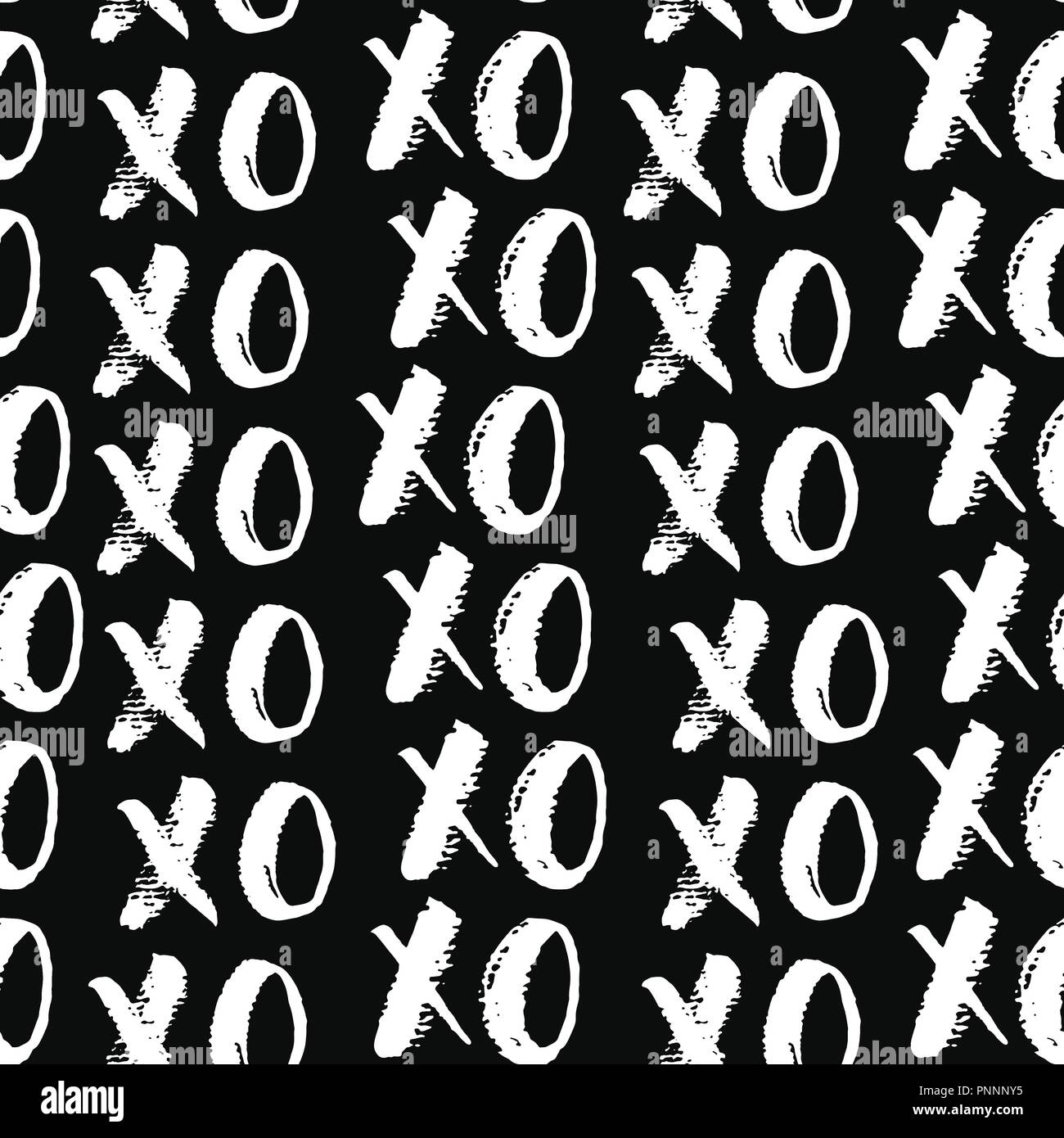 XOXO brush lettering signs seamless pattern, Grunge calligraphiv c hugs ...