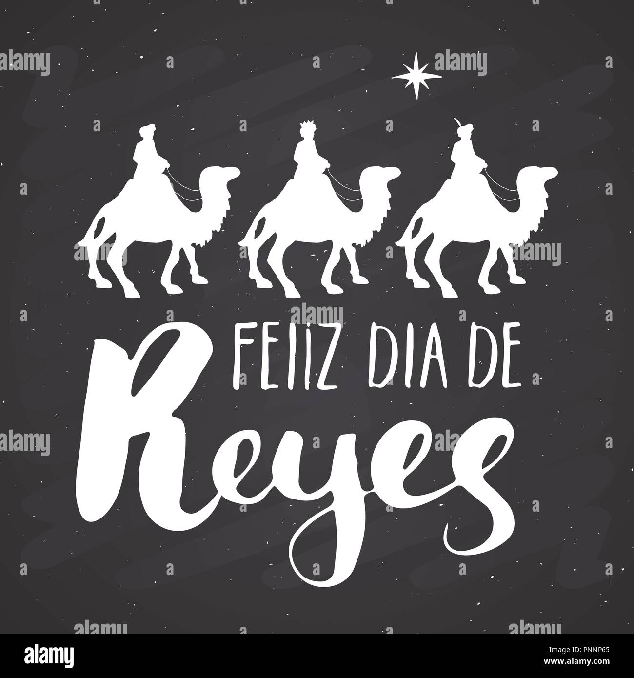 Feliz Dia de Reyes, Happy Day of kings, Calligraphic Lettering ...