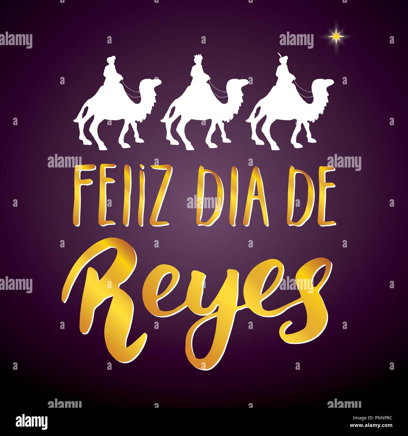 Feliz Dia de Reyes, Happy Day of kings, Calligraphic Lettering ...