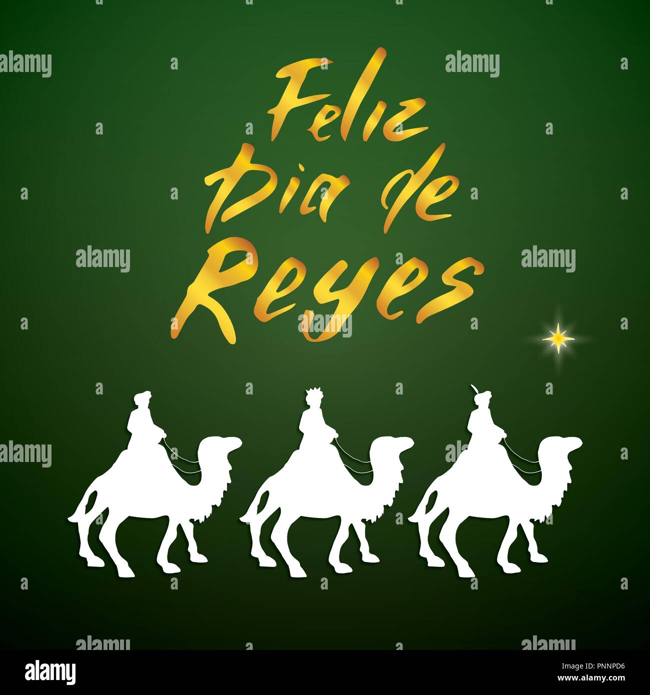 Feliz Dia de Reyes, Happy Day of kings, Calligraphic Lettering ...