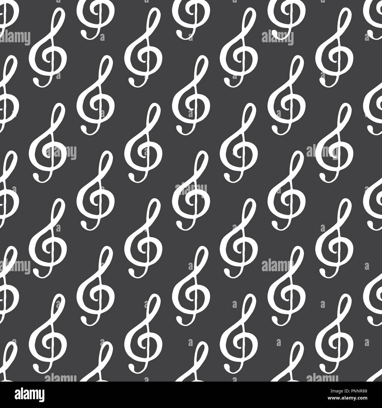 Music note seamless pattern vector illustration. Hand drawn sketched ...
