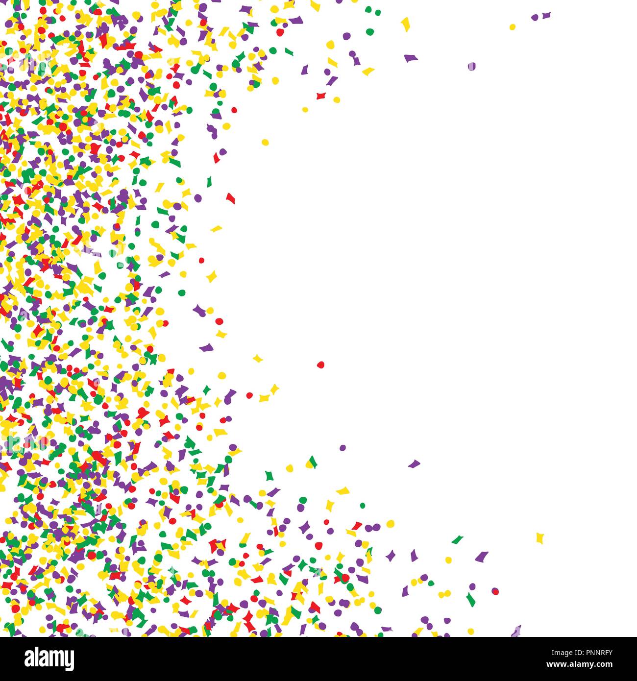Confetti many colorful pieces, vector illustration isolated on white ...