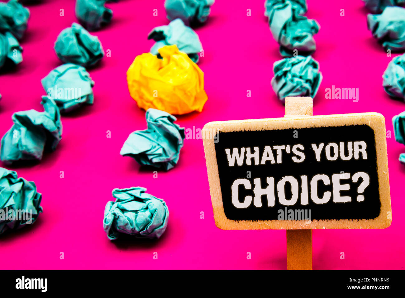 Conceptual hand writing showing What S Your Choice Question. Business ...