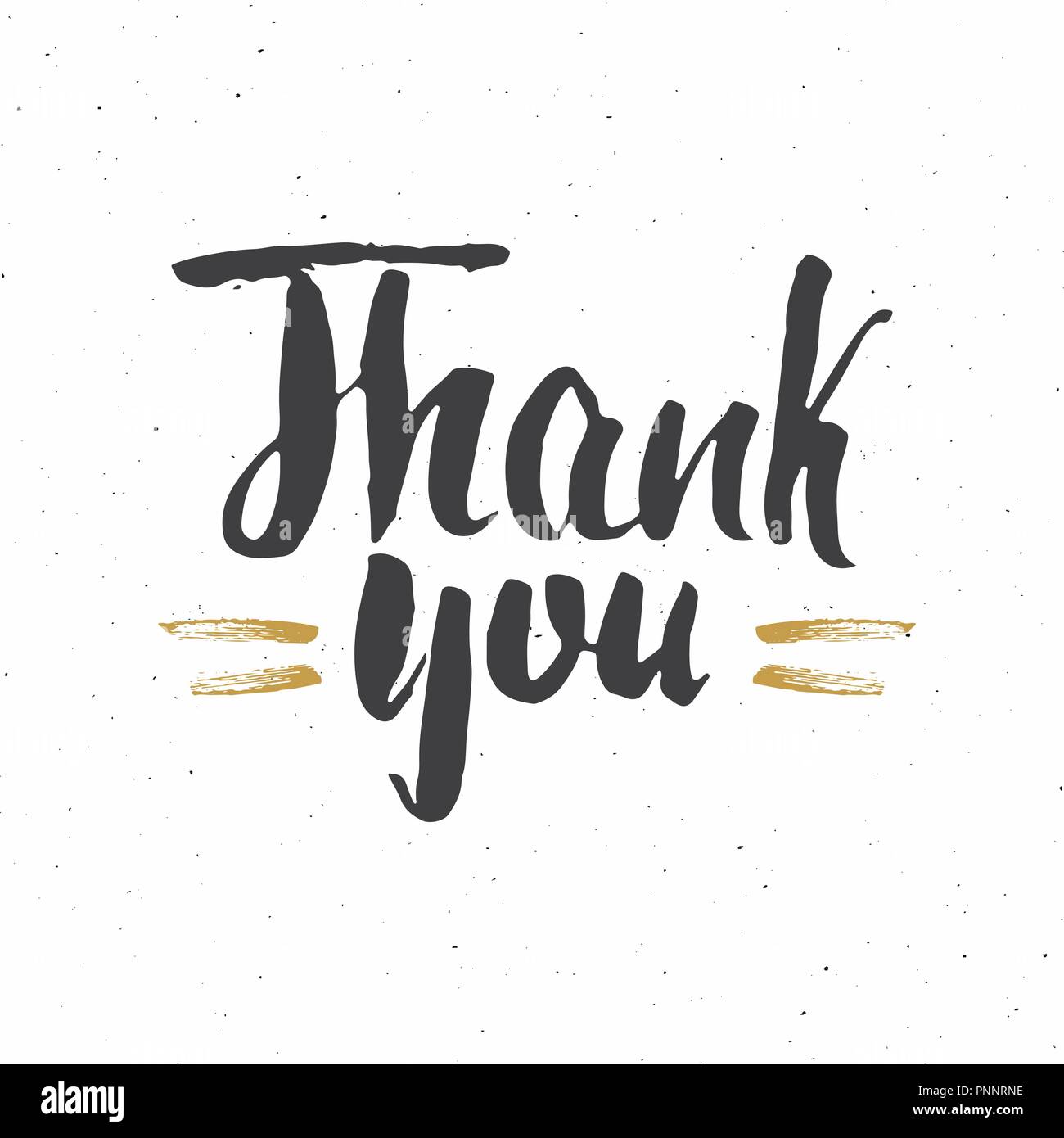 Thank you lettering quote, Hand drawn calligraphic sign. Vector ...