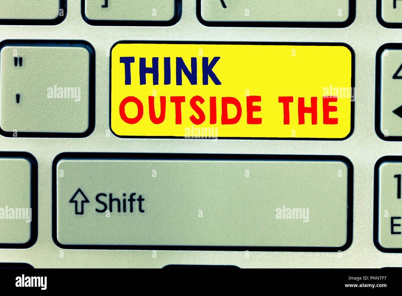 Handwriting text writing Think Outside The. Concept meaning Creative ...