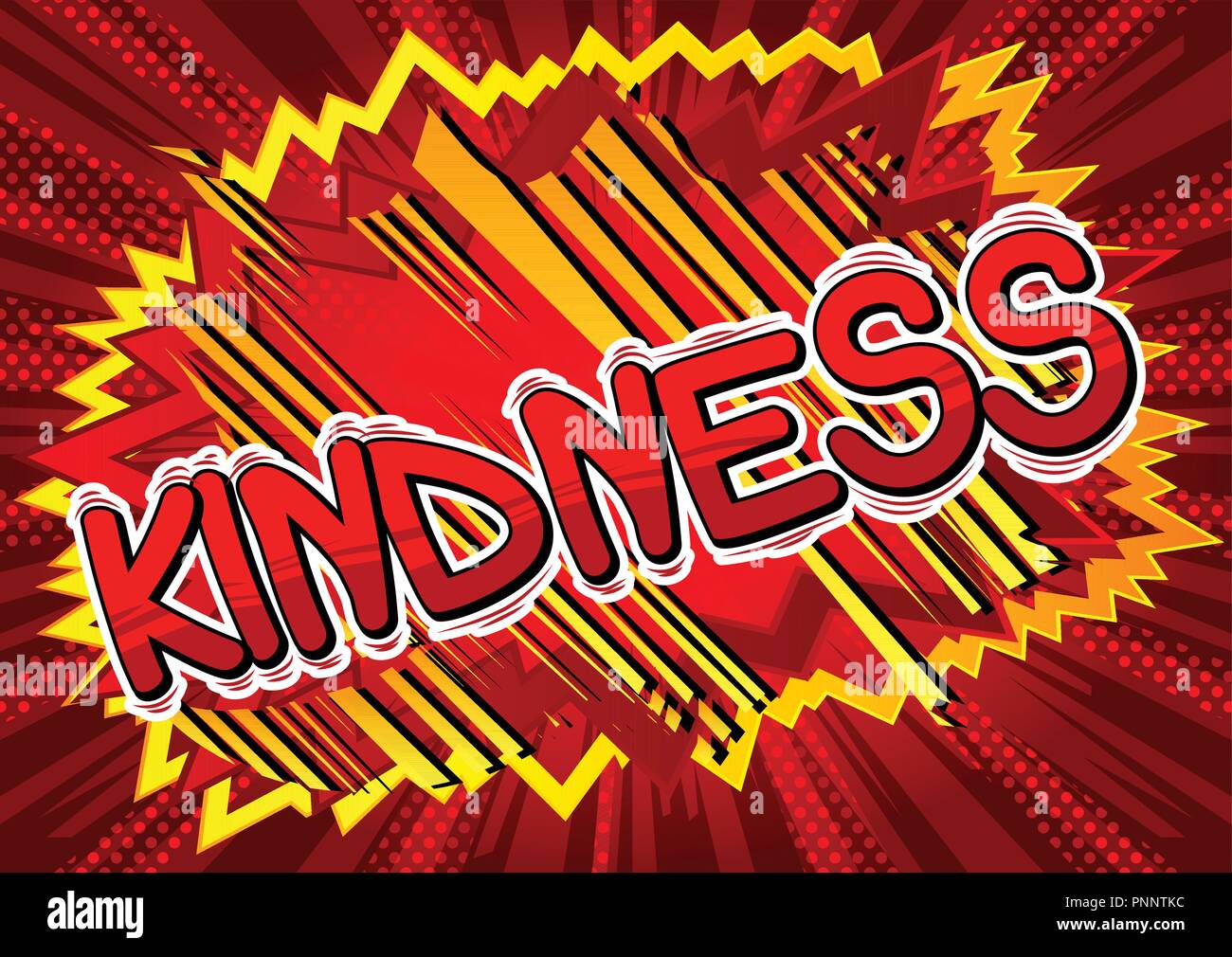 Kindness - Vector illustrated comic book style phrase Stock Vector ...