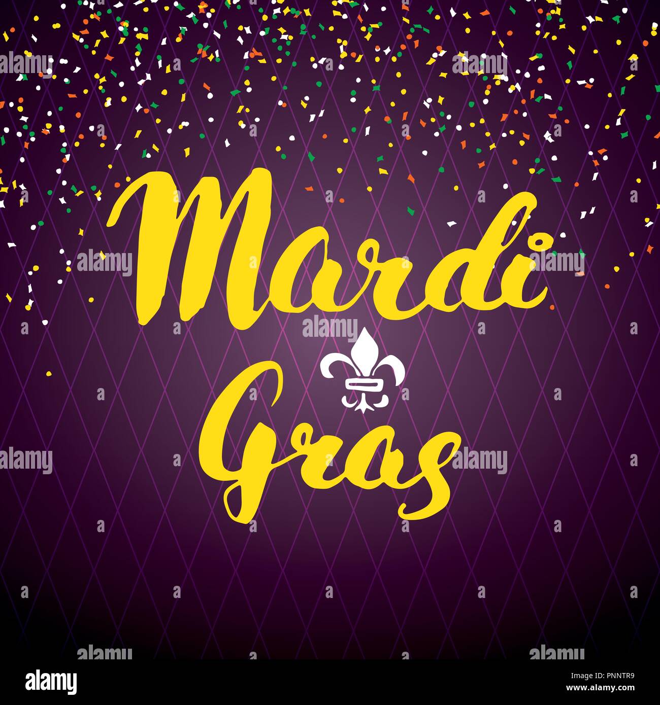 Mardi Gras Calligraphic Lettering. Typographic Greeting Card Design ...