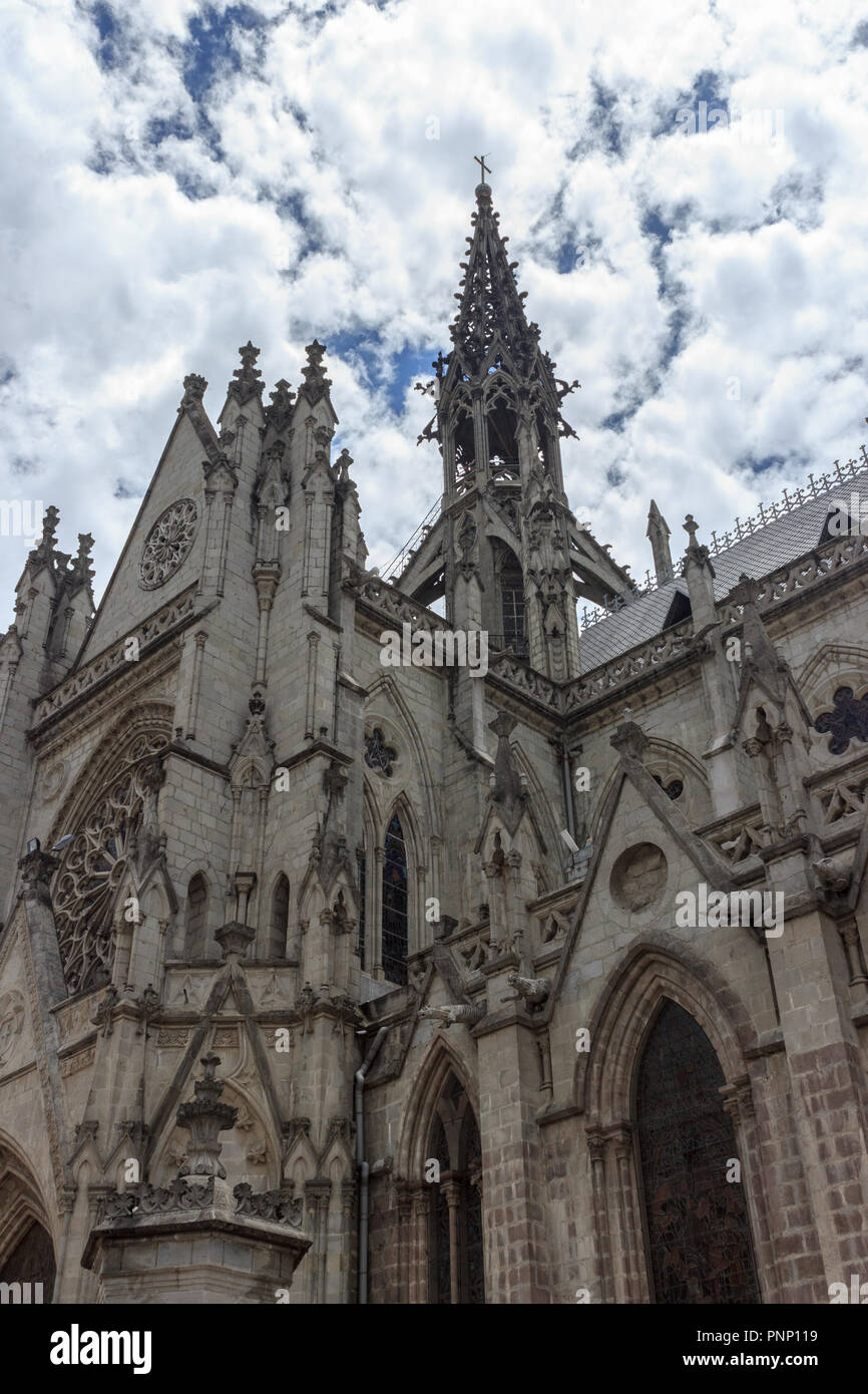Basilica del Voto Nacional neo-Gothic building in quito Ecuador Stock ...