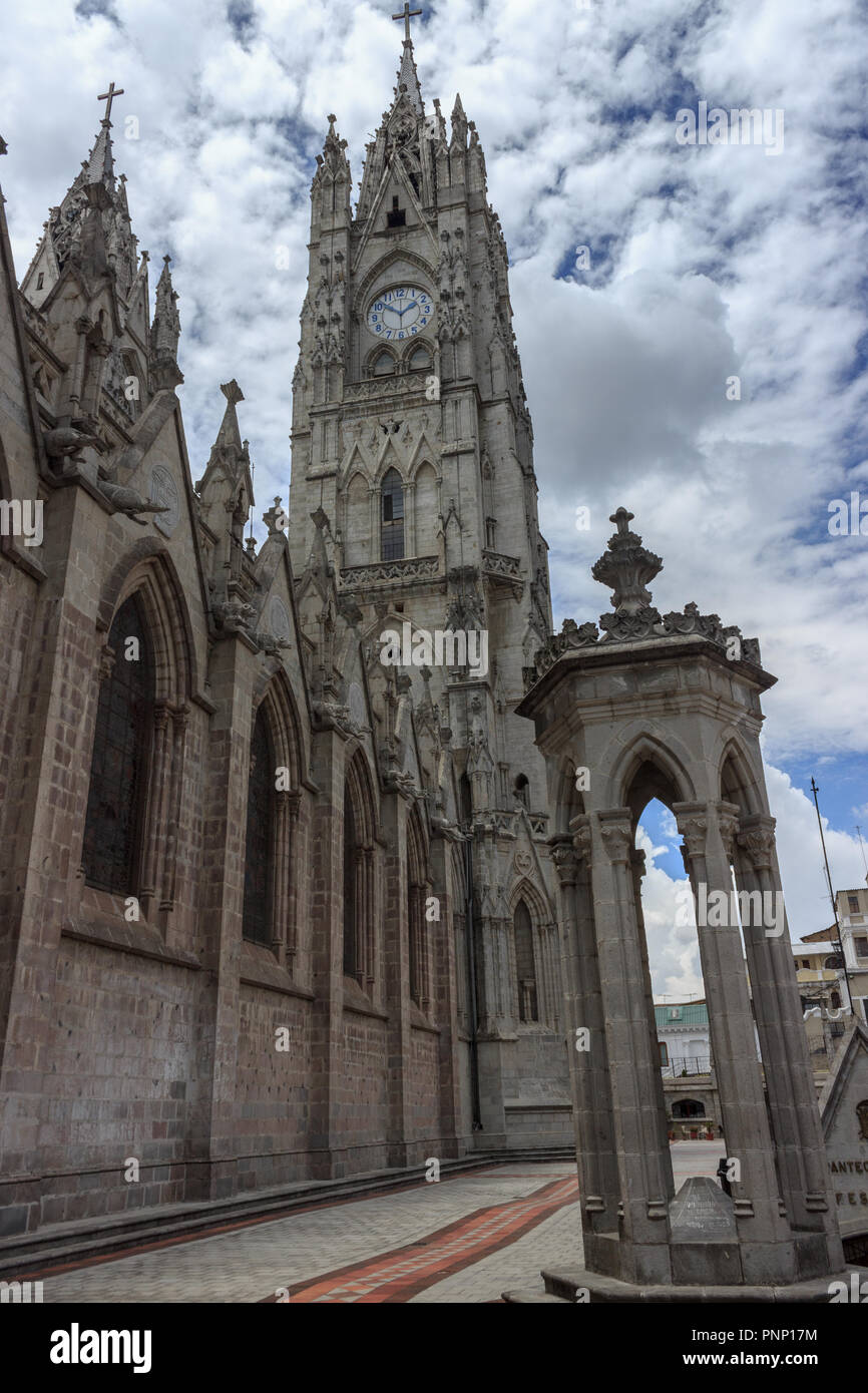 Basilica del Voto Nacional neo-Gothic building in quito Ecuador Stock ...