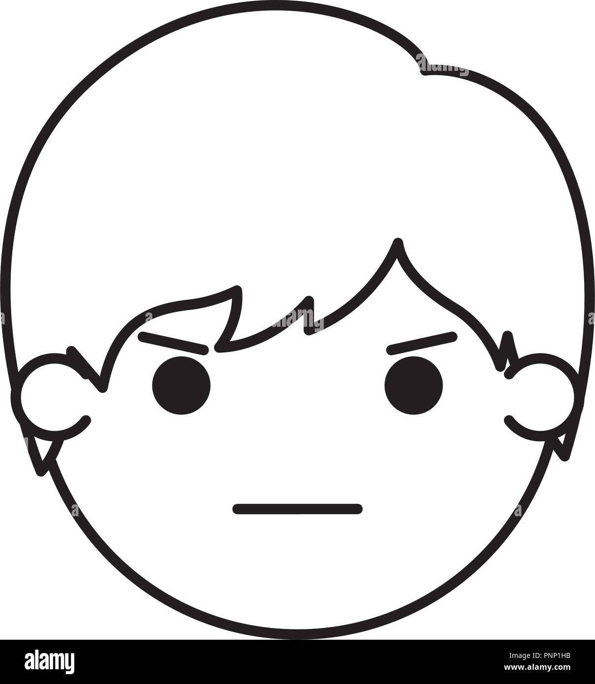 cartoon man angry head kawaii character Stock Vector Image & Art - Alamy