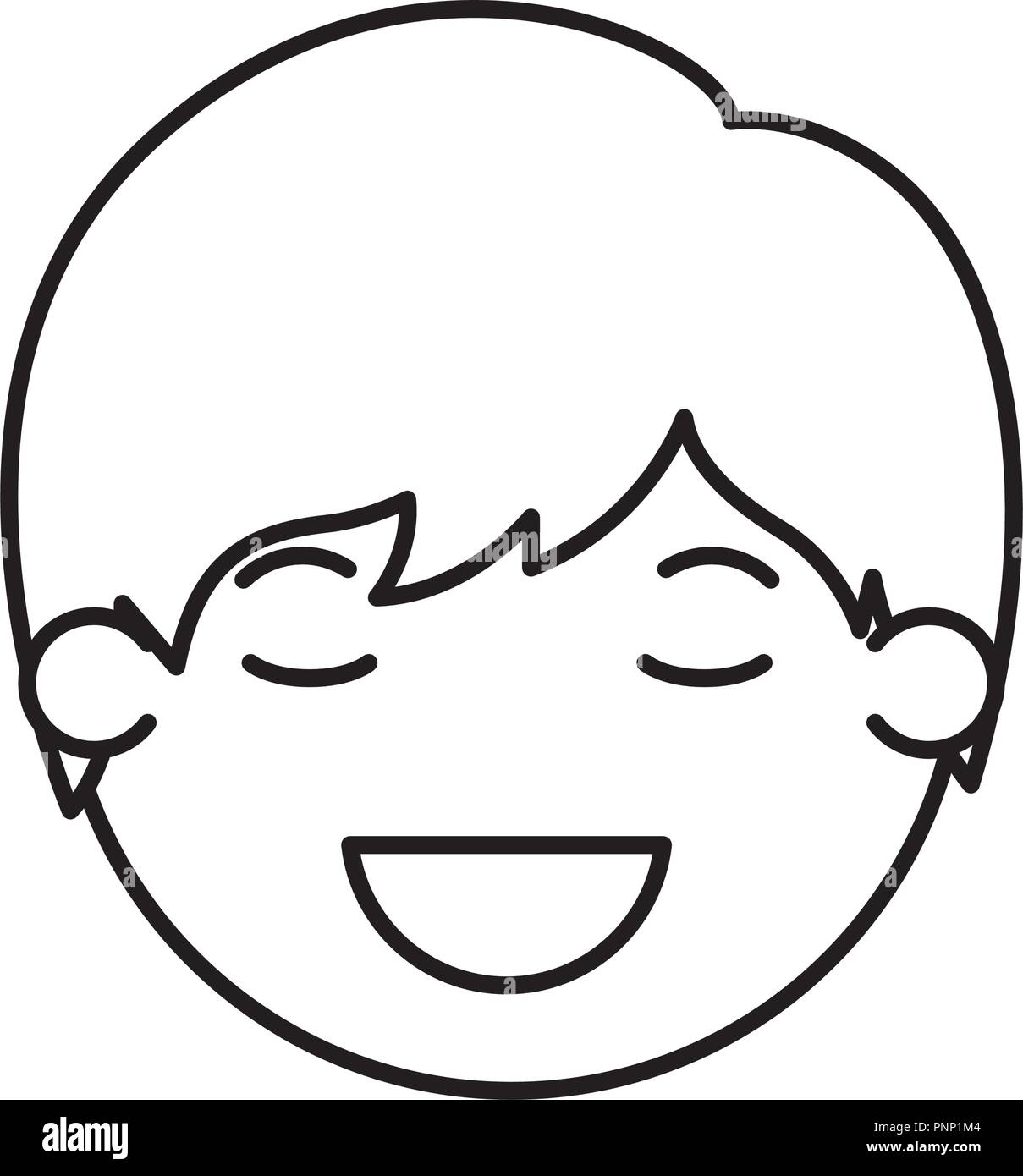 cartoon happy man head kawaii character Stock Vector Image & Art - Alamy