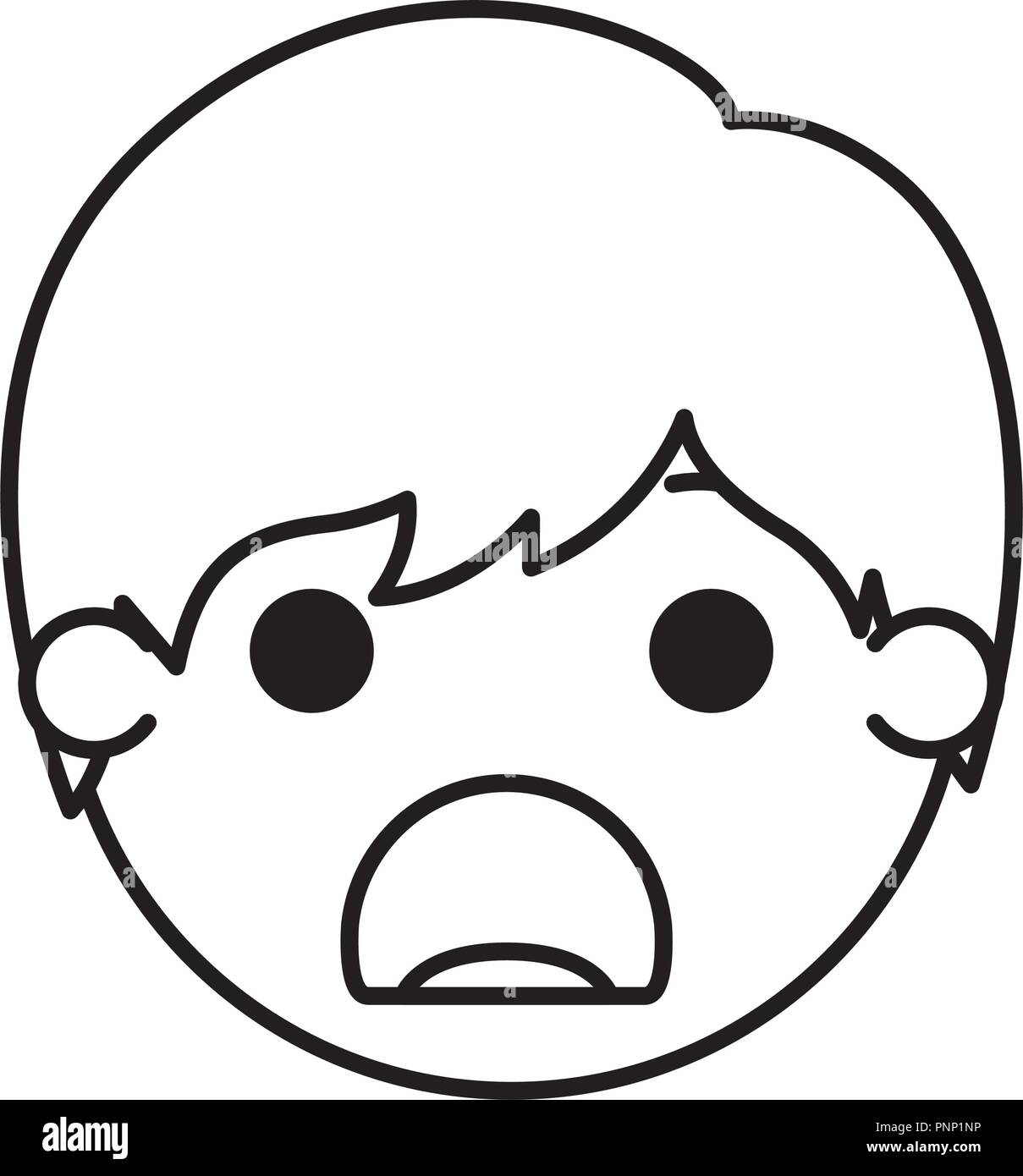 cartoon man angry head kawaii character Stock Vector Image & Art - Alamy