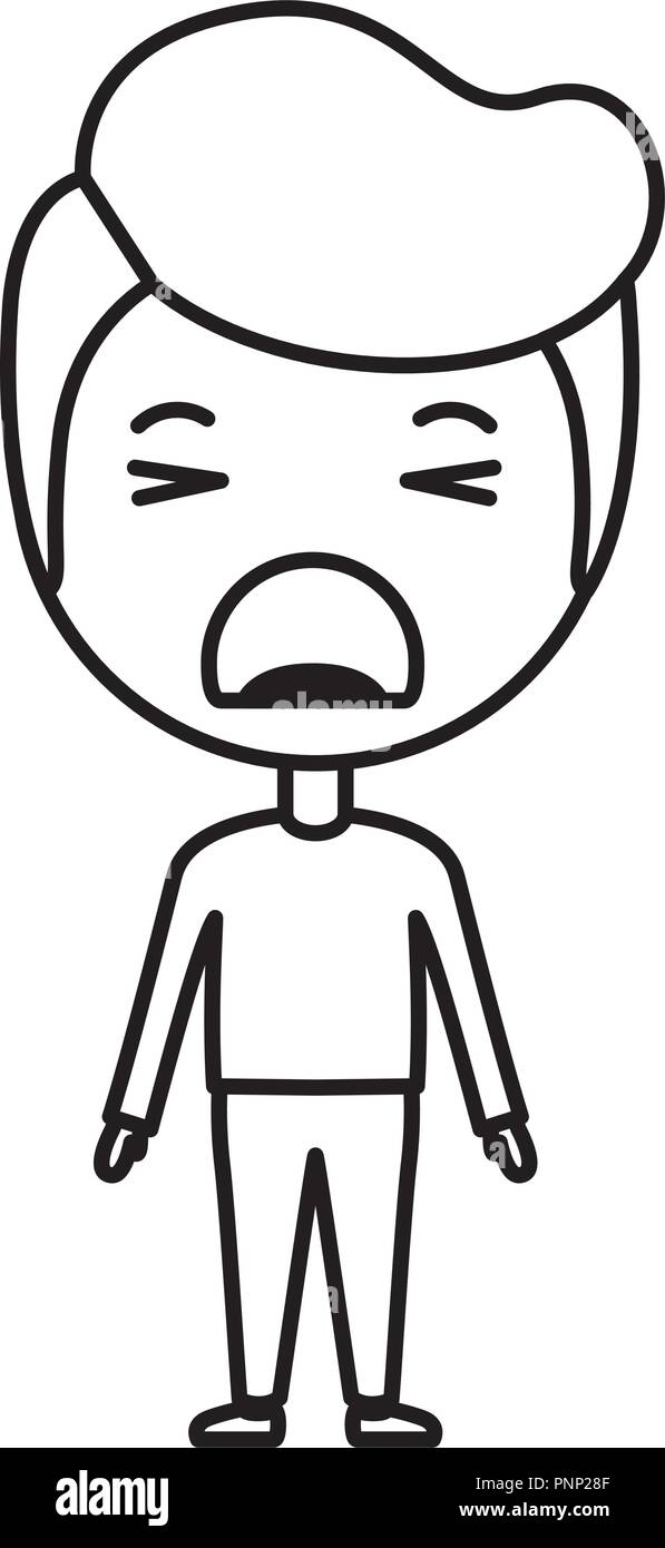 cartoon man angry kawaii character Stock Vector Image & Art - Alamy