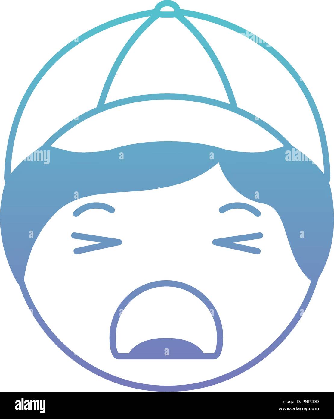 cartoon sad man head kawaii character Stock Vector Image & Art - Alamy