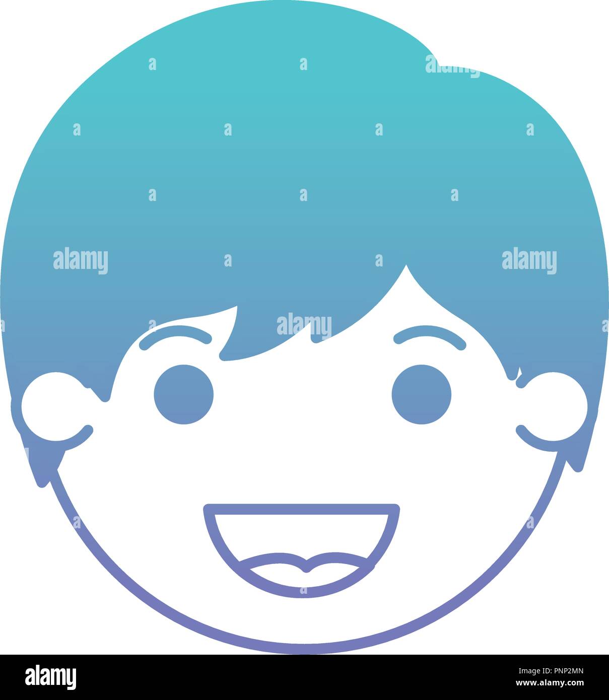 cartoon happy man head kawaii character Stock Vector Image & Art - Alamy