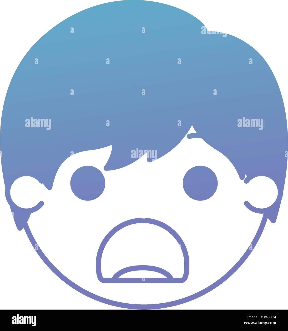 cartoon sad man head kawaii character Stock Vector Image & Art - Alamy