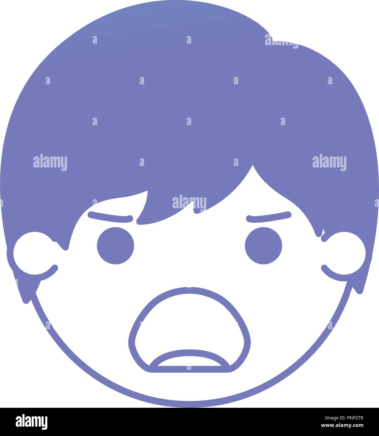 cartoon man angry head kawaii character Stock Vector Image & Art - Alamy