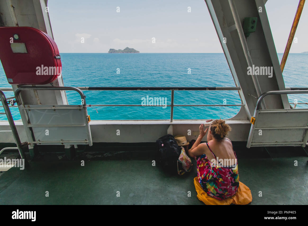 Tourist Ride Ferry to Visit the Island Stock Photo - Alamy