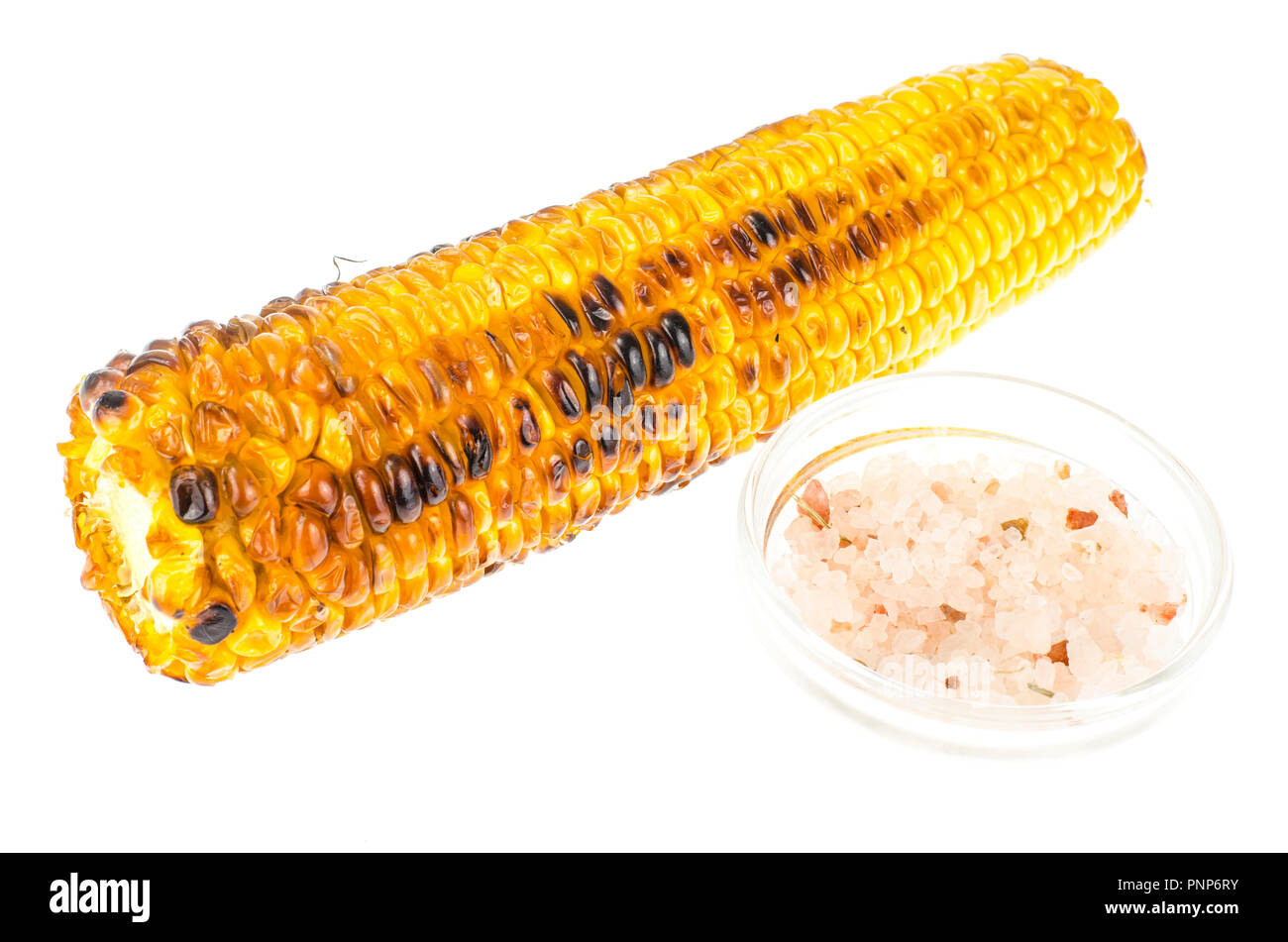 Cob of ripe hot corn grill. Studio Photo Stock Photo - Alamy