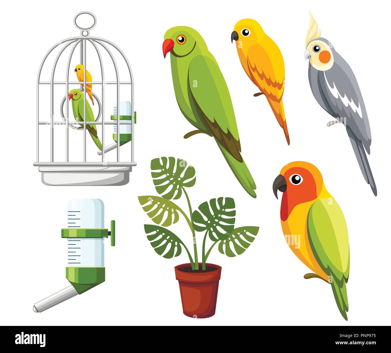 Parrot cage cartoon hi-res stock photography and images - Alamy