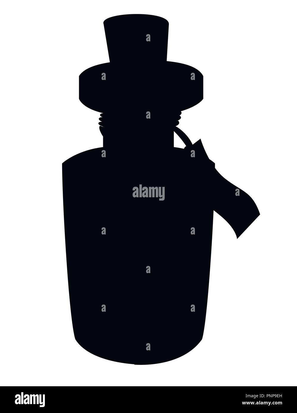 Black silhouette. Bottle with potion. Game icon of magic elixir. Health ...