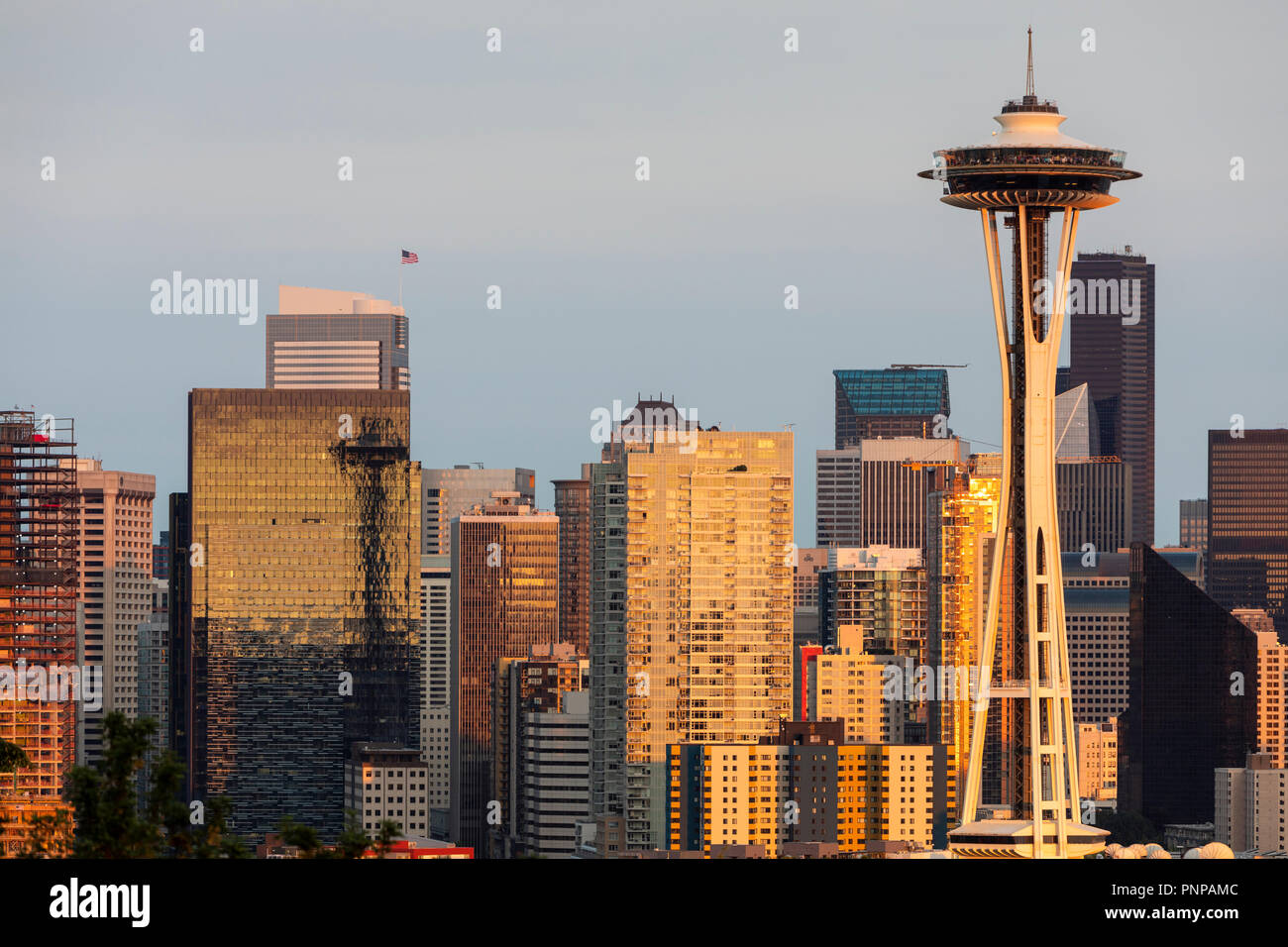 Seattle skyline in the morning Stock Photo - Alamy