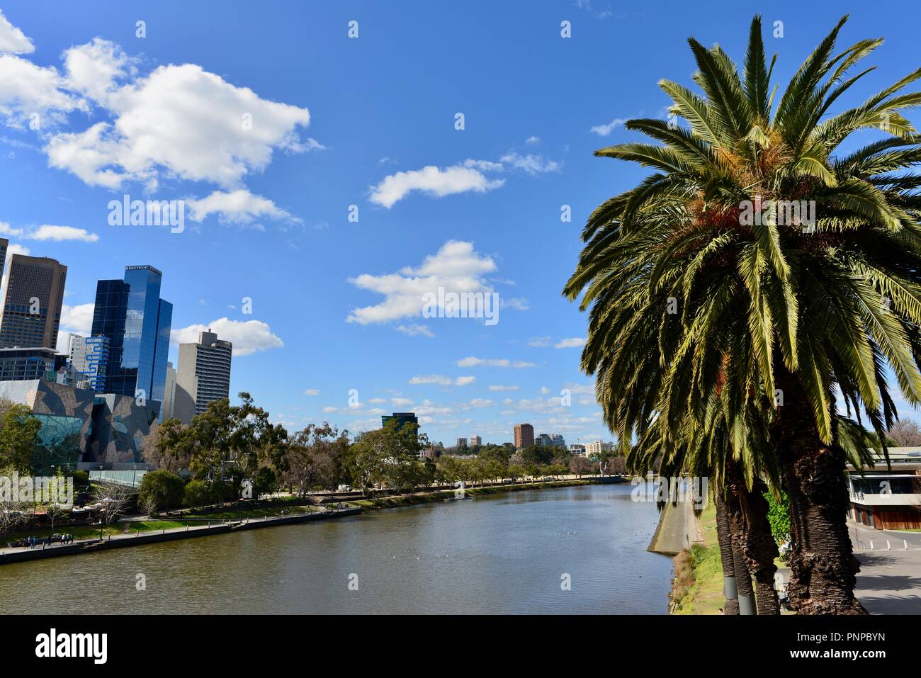 Yarra River as seen from Princess bridge, Melbourne VIC, Australia ...