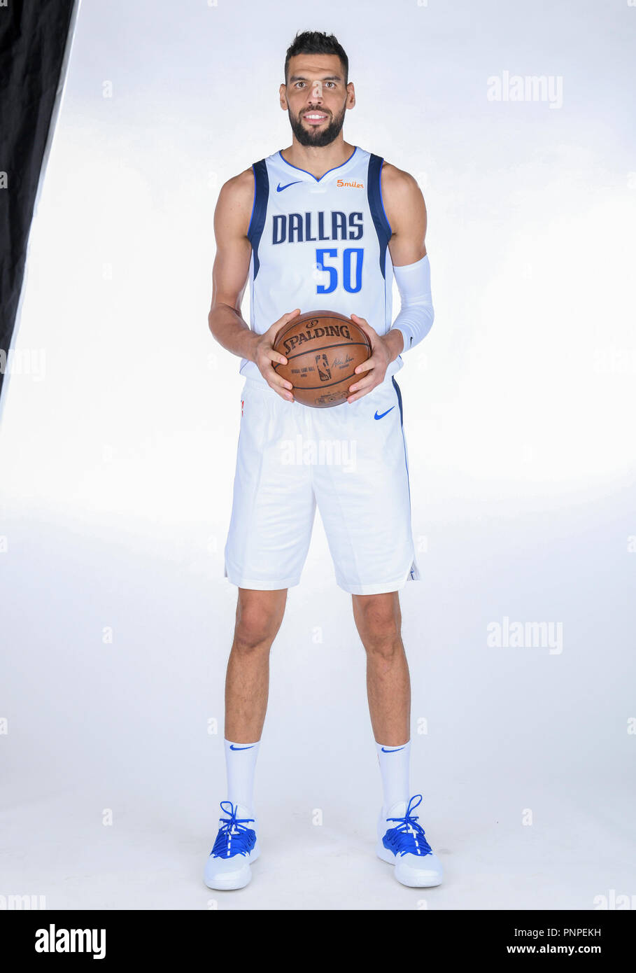 Texas, USA. Sept 21, 2018: Dallas Mavericks center Salah Mejri #50 ...