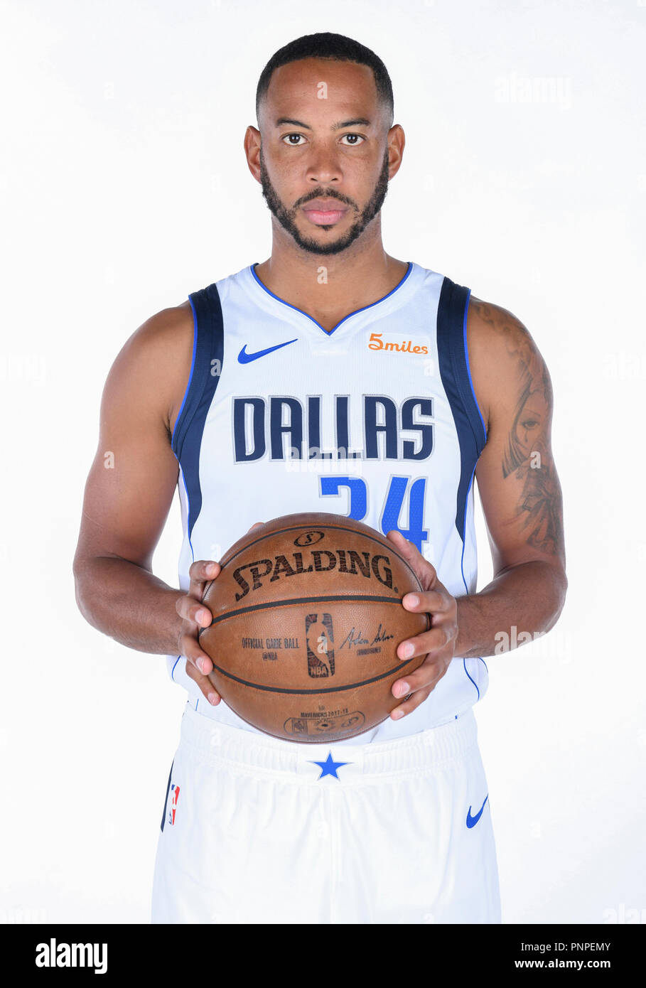 Texas, USA. Sept 21, 2018: Dallas Mavericks guard Devin Harris #34 ...