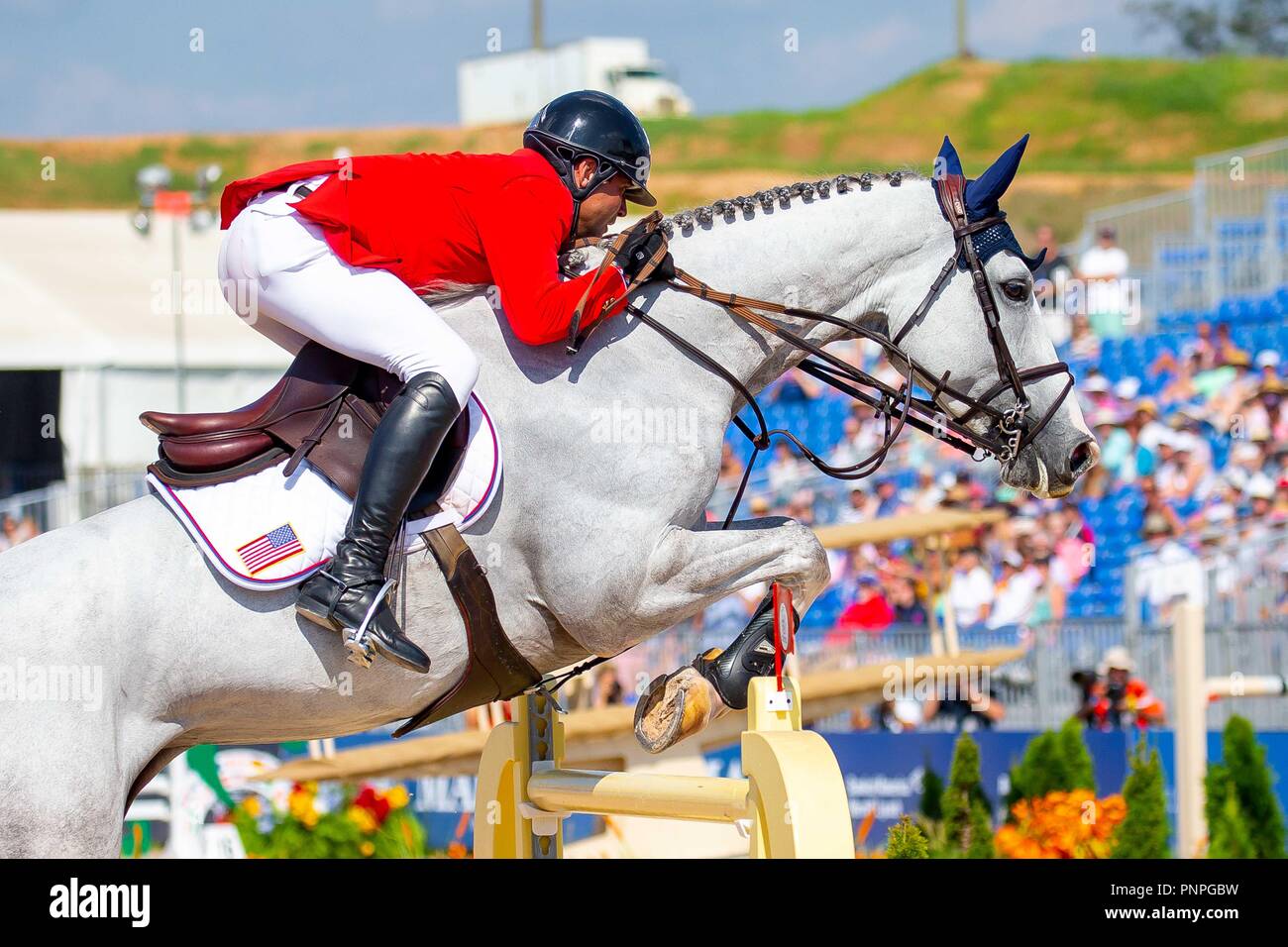 North Carolina, USA. 21st Sept 2018. Team Gold. Devin Ryan riding Eddie ...