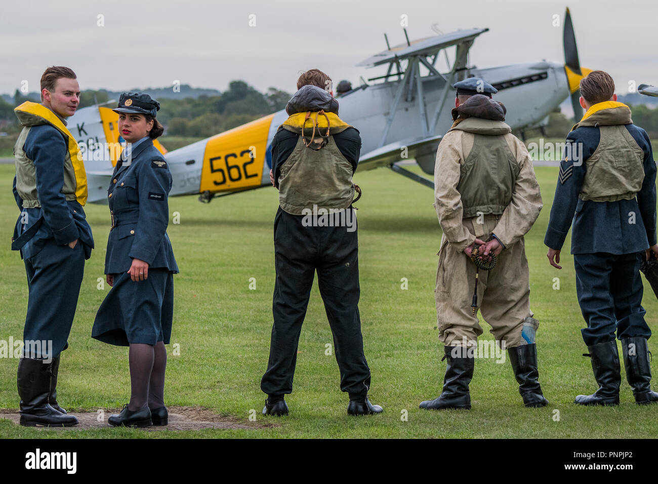 Duxford, UK. 22nd Sept 2018. Re-enactors in World War II uniforms on ...