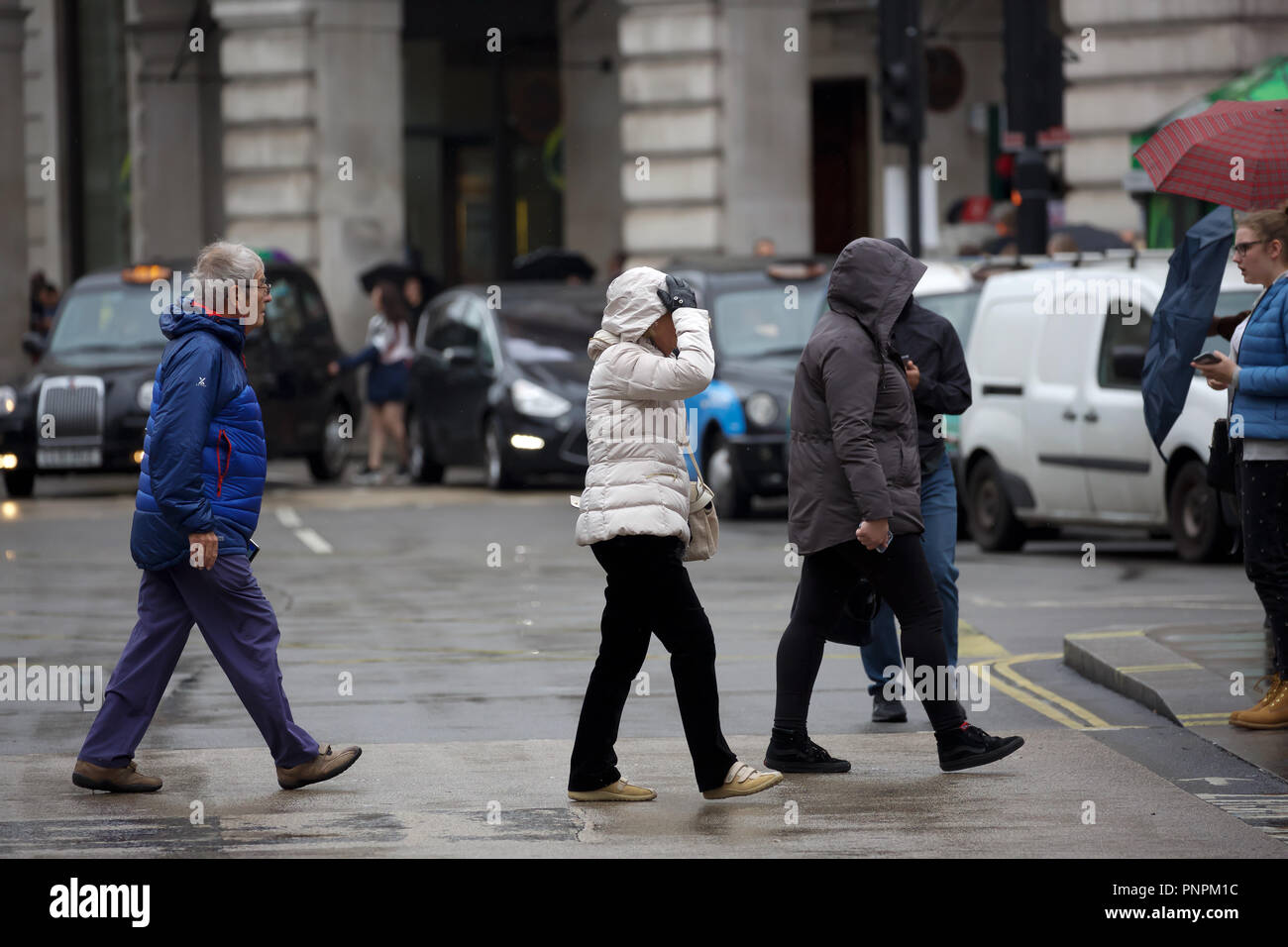 London,22nd September 2018,Heavy Rainfall in Central London.The ...