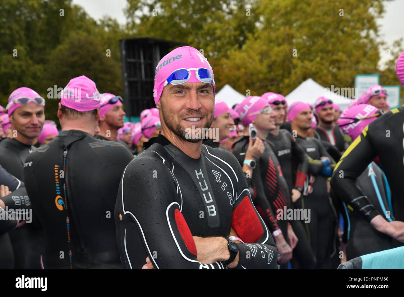 Leon Taylor Swim Serpentine 2018, London, UK. 22 September 2018. Credit ...