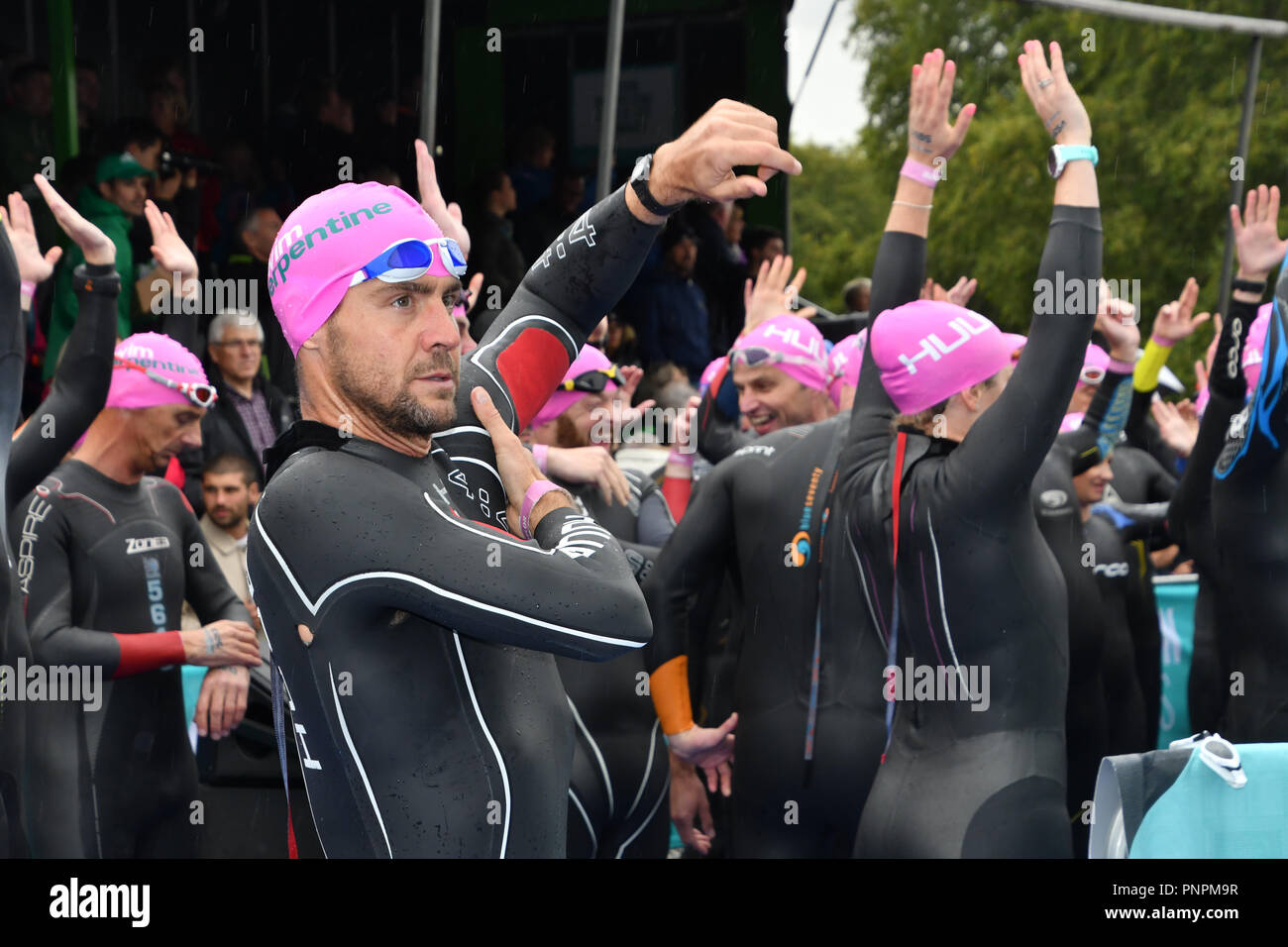 Leon Taylor Swim Serpentine 2018, London, UK. 22 September 2018. Credit ...