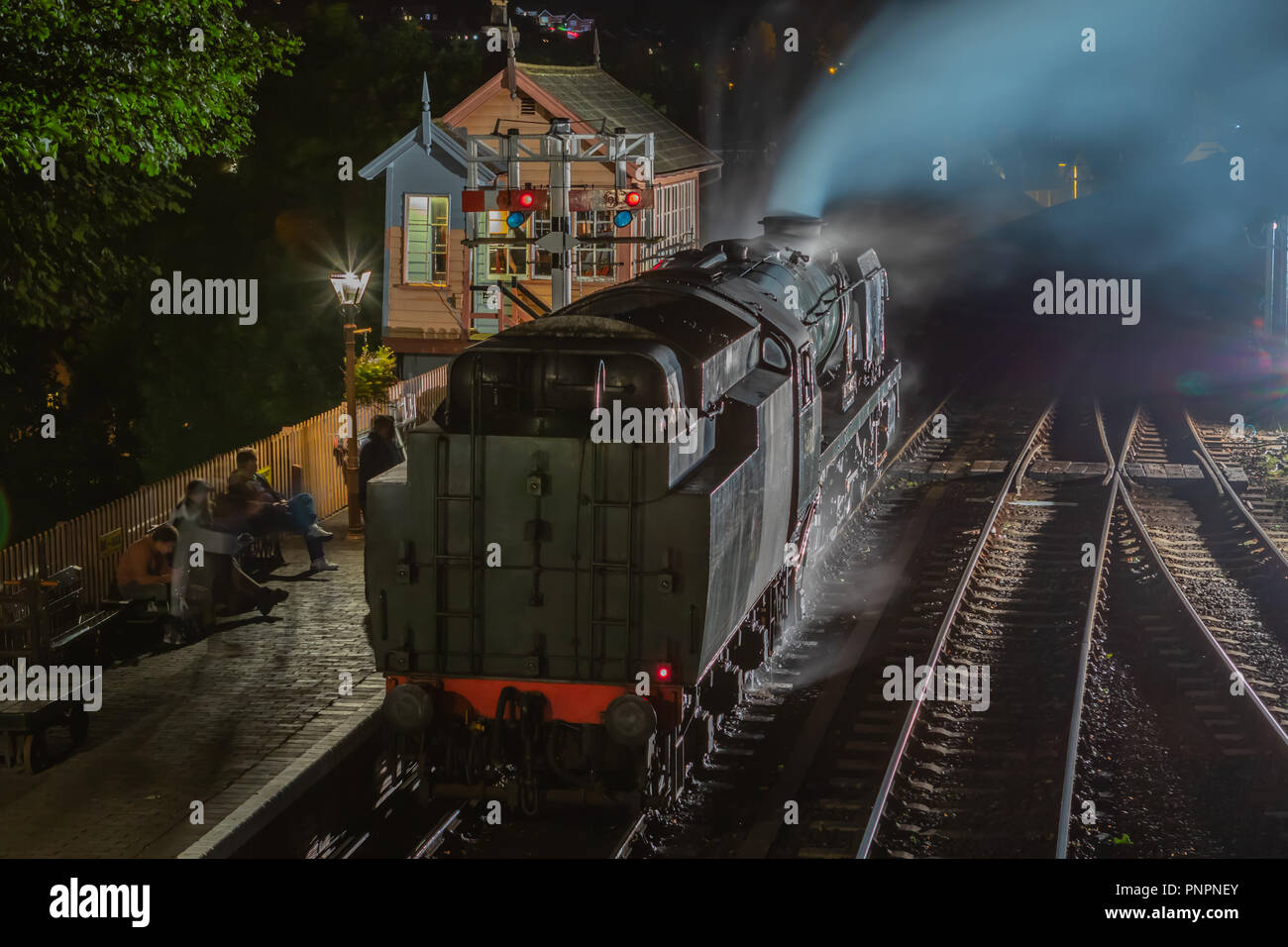 Steam locomotive 34027 taw valley 4 6 2 pacific hi-res stock ...