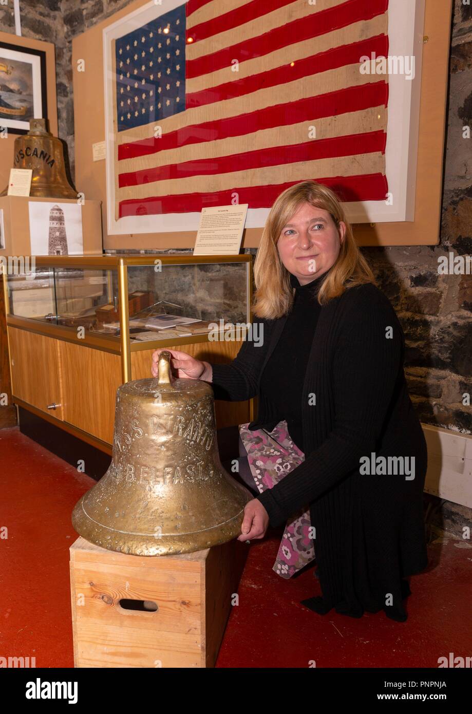 Islay, UK. 22nd September 2018. The ship's bell belonging to the SS ...