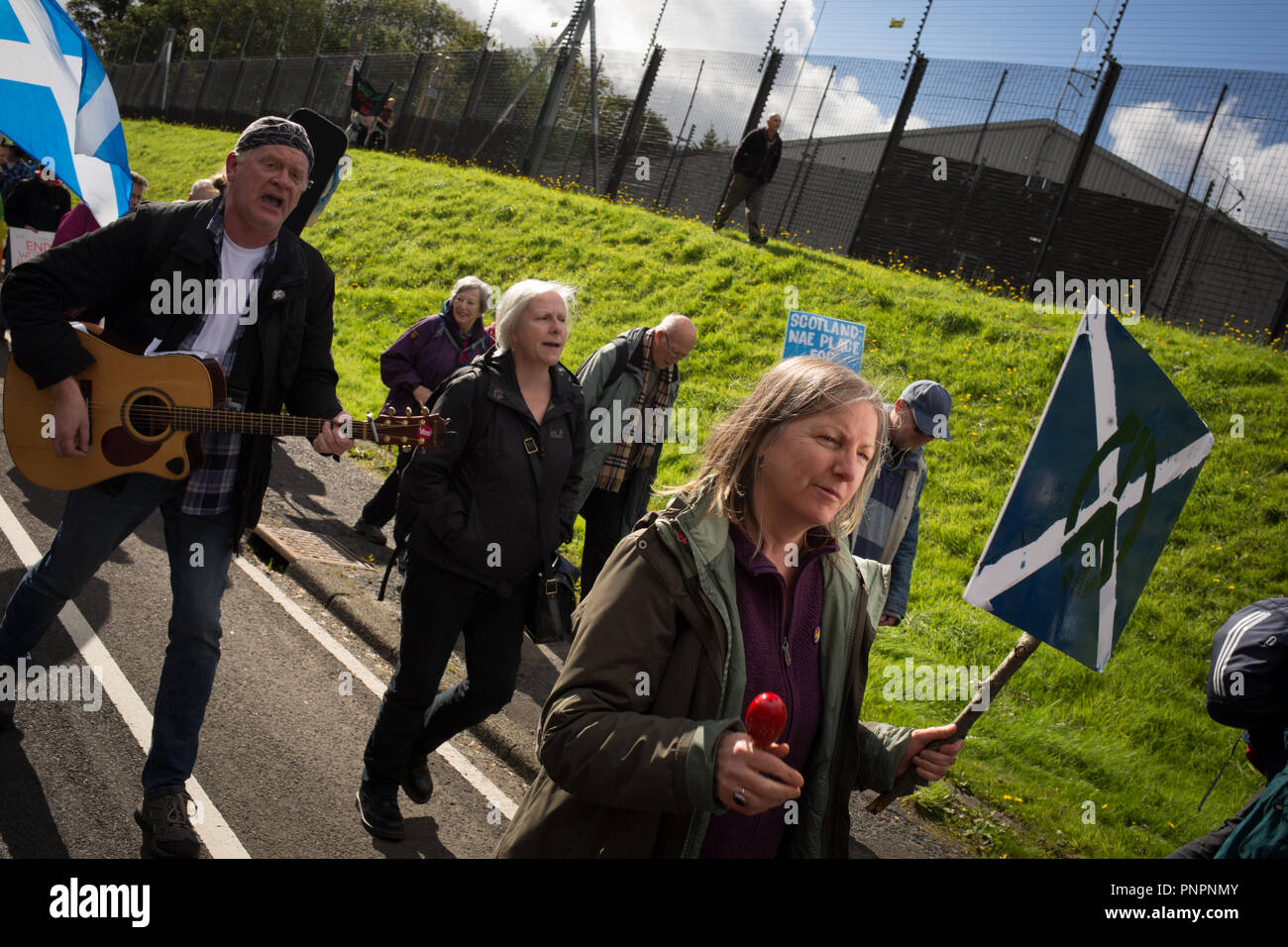Faslane, Scotland, on 22 September 2018. 'Nae (No) Nukes Anywhere' anti ...