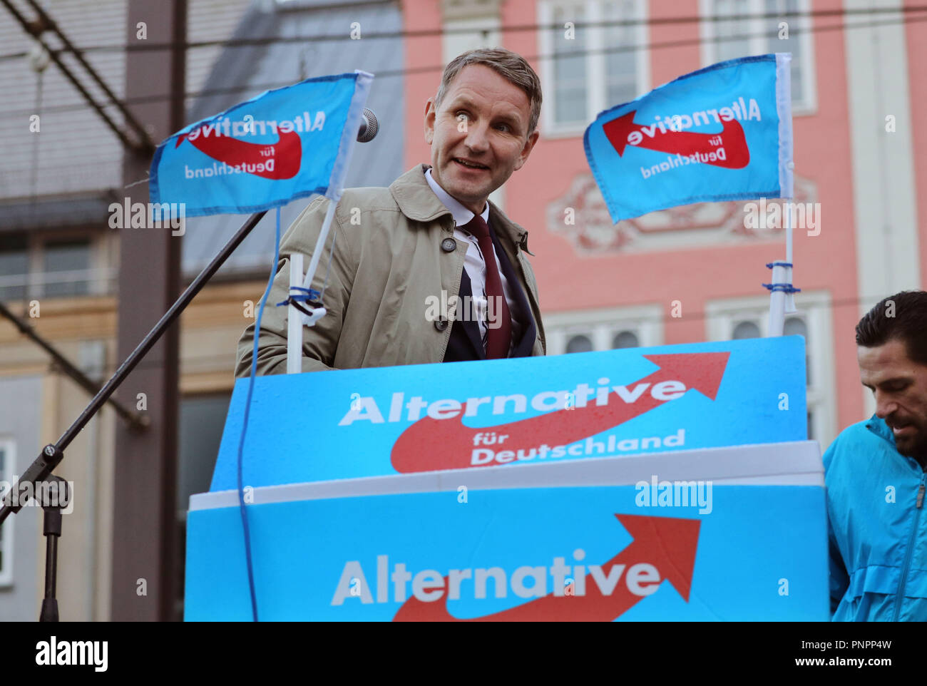 22 September 2018, Mecklenburg-West Pomerania, Rostock: The leader of ...