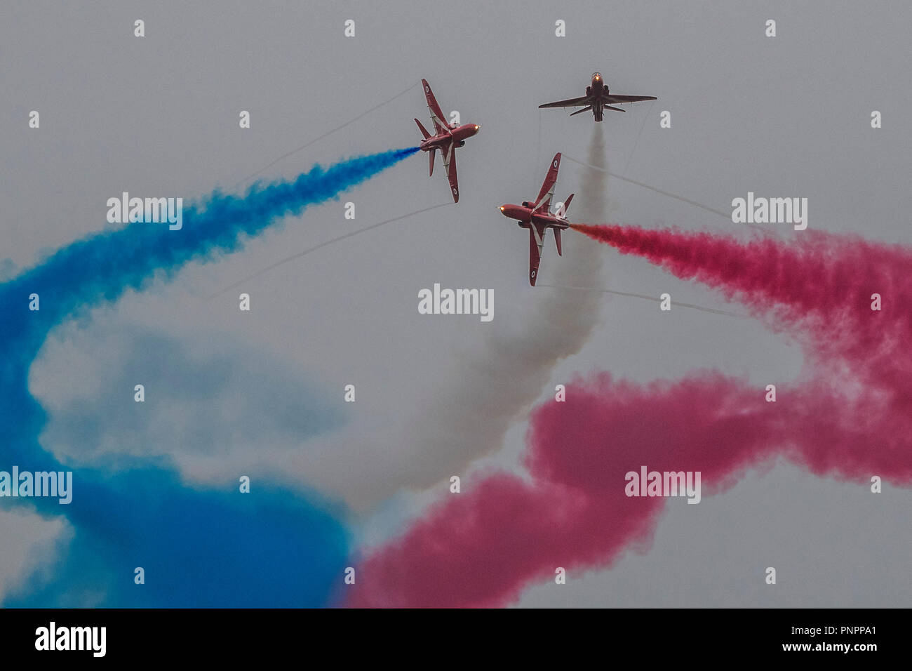 The Red Arrows display team - The Duxford Battle of Britain Air Show is ...