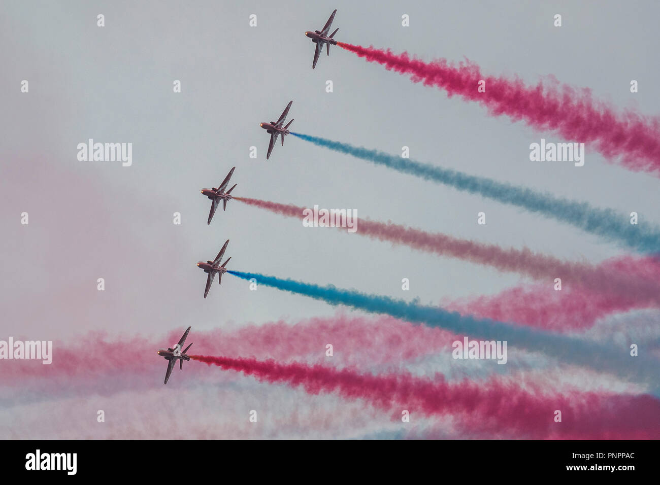 The Red Arrows display team - The Duxford Battle of Britain Air Show is ...