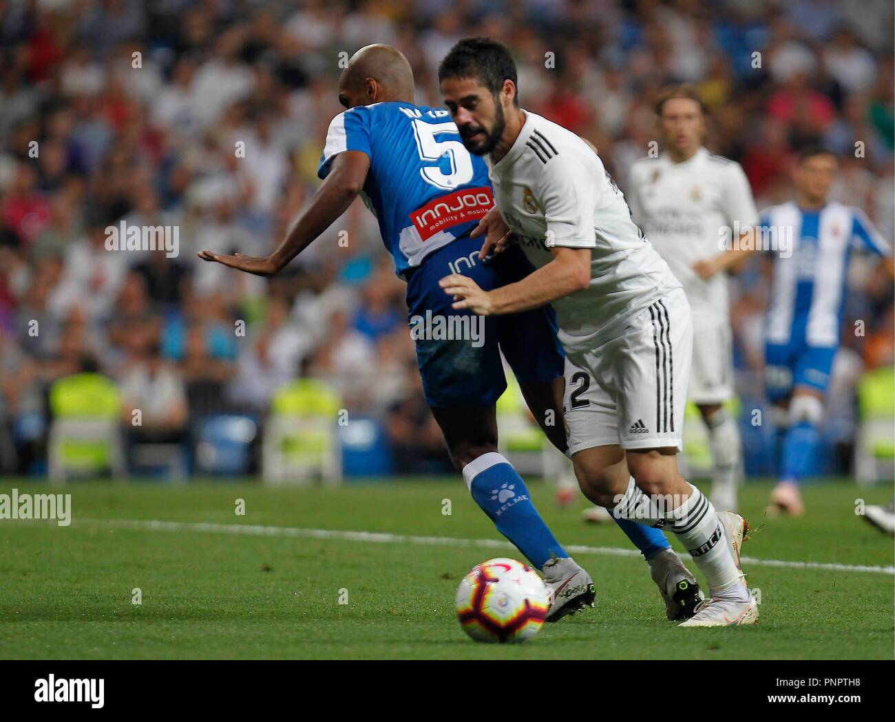 Soccer match between Real Madrid and EspaÃ±ol of the 2018/2019 Spanish ...